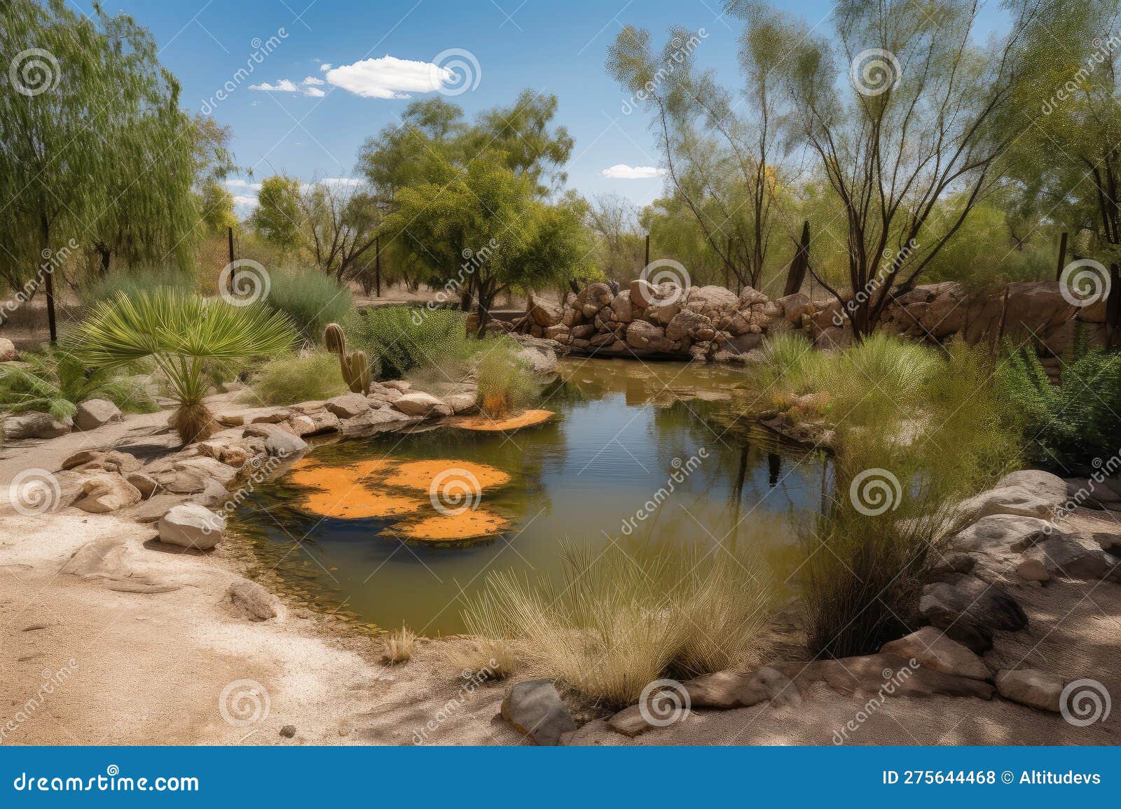 Freshwater Oasis in the Middle of a Dry and Arid Environment Stock ...