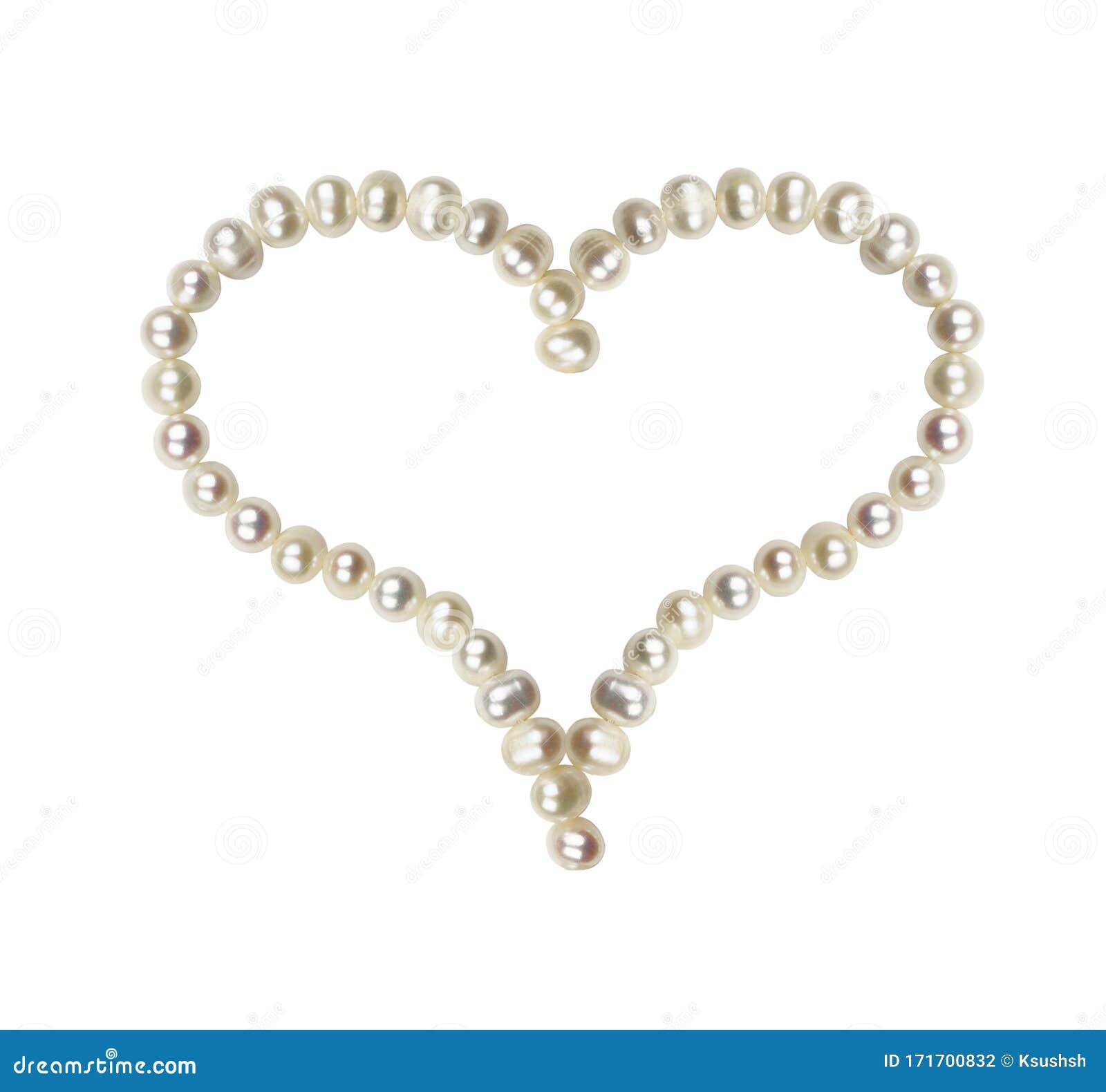 Freshwater Pearls in a Heart Shape Frame Stock Photo - Image of ...