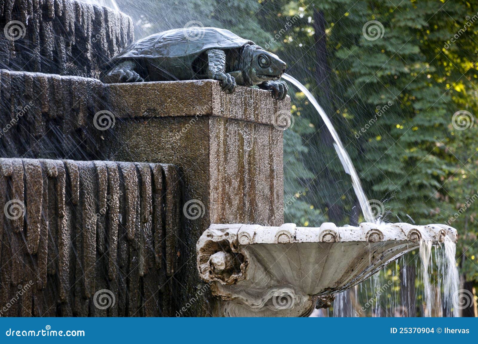 Freshwater Turtle Fountain stock photo. Image of limestone - 25370904