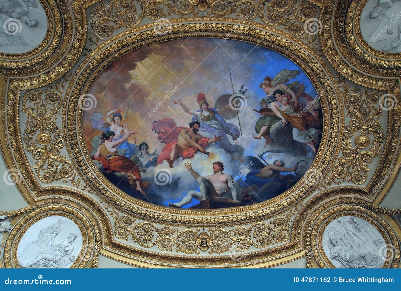 Fresko auf Decke, Louvre redaktionelles stockfotografie. Bild von ...