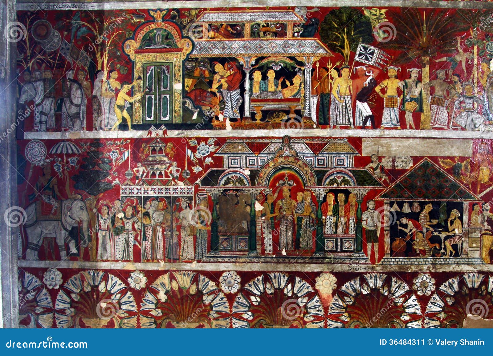Fresko auf der Wand stockbild. Bild von ceylon, fresko - 36484311