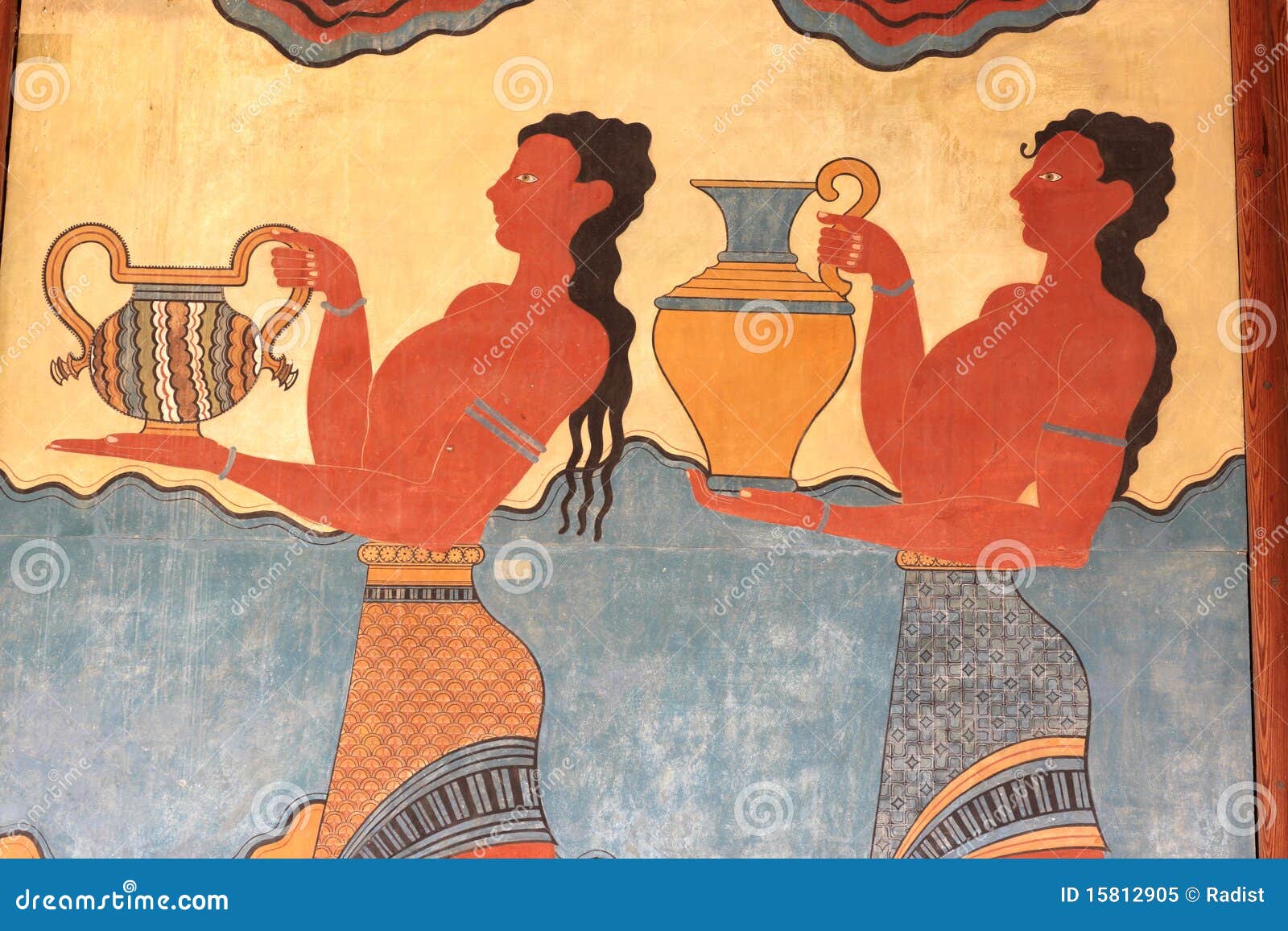 Fresko Des Palastes Von Knossos Stockbild - Bild von platz, fresko ...