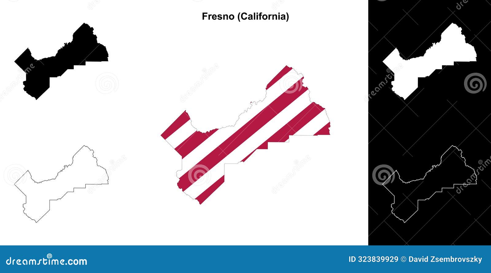 Fresno Outline Map Cartoon Vector | CartoonDealer.com #323839929
