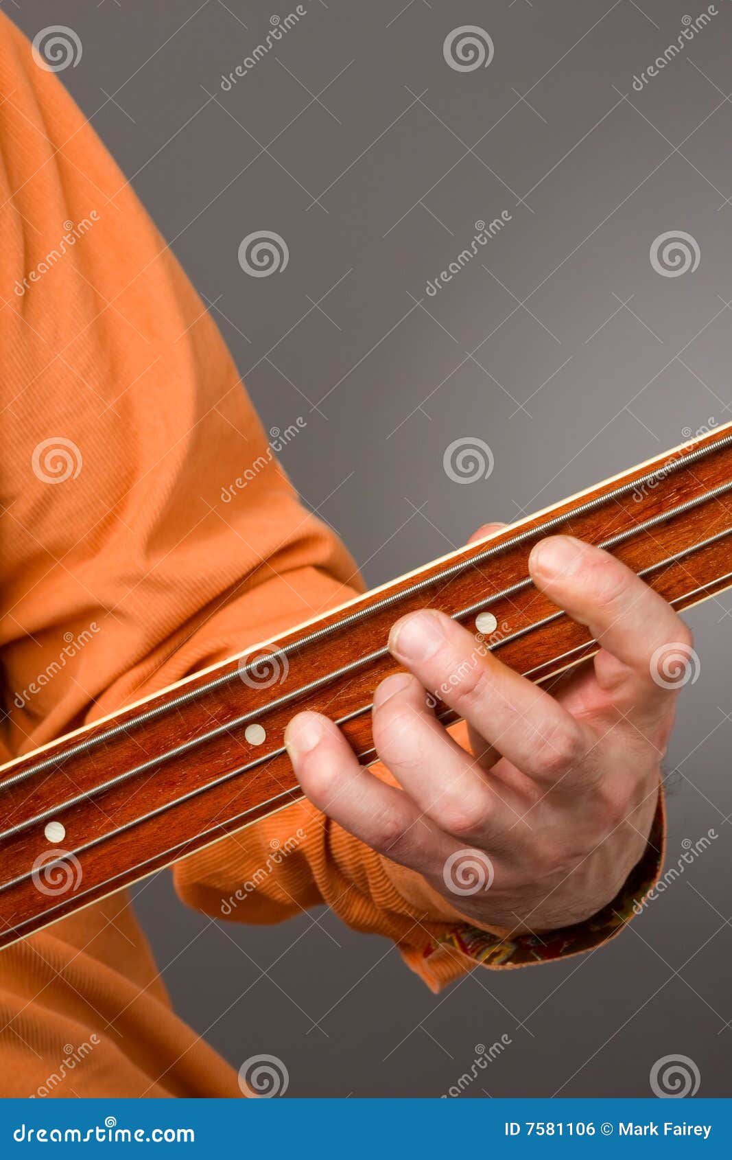 Fretless Bass Players Left Hand Stock Photo - Image of neck, bass: 7581106