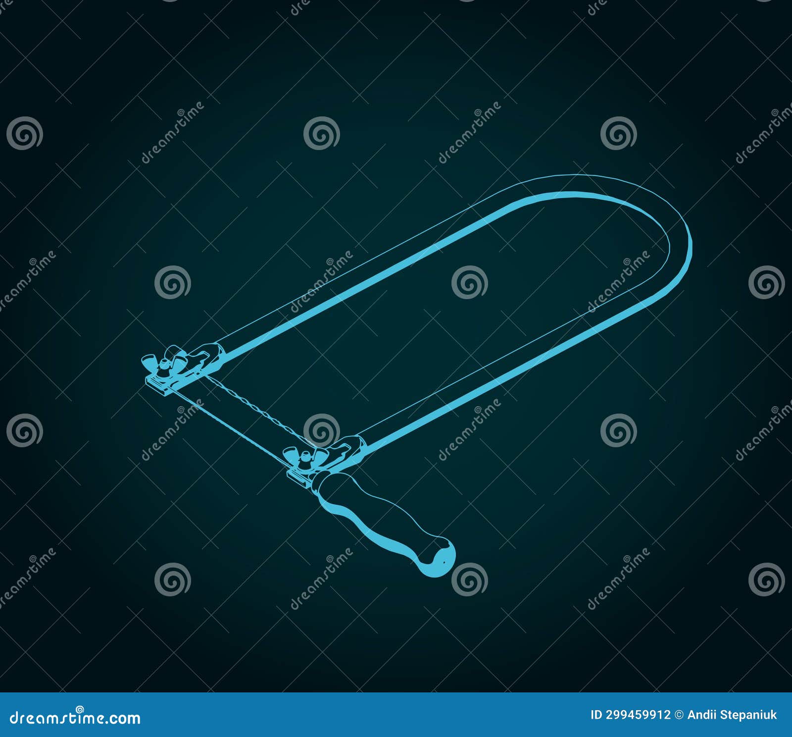 Fretsaw stock vector. Illustration of handle, tool, cutting - 299459912