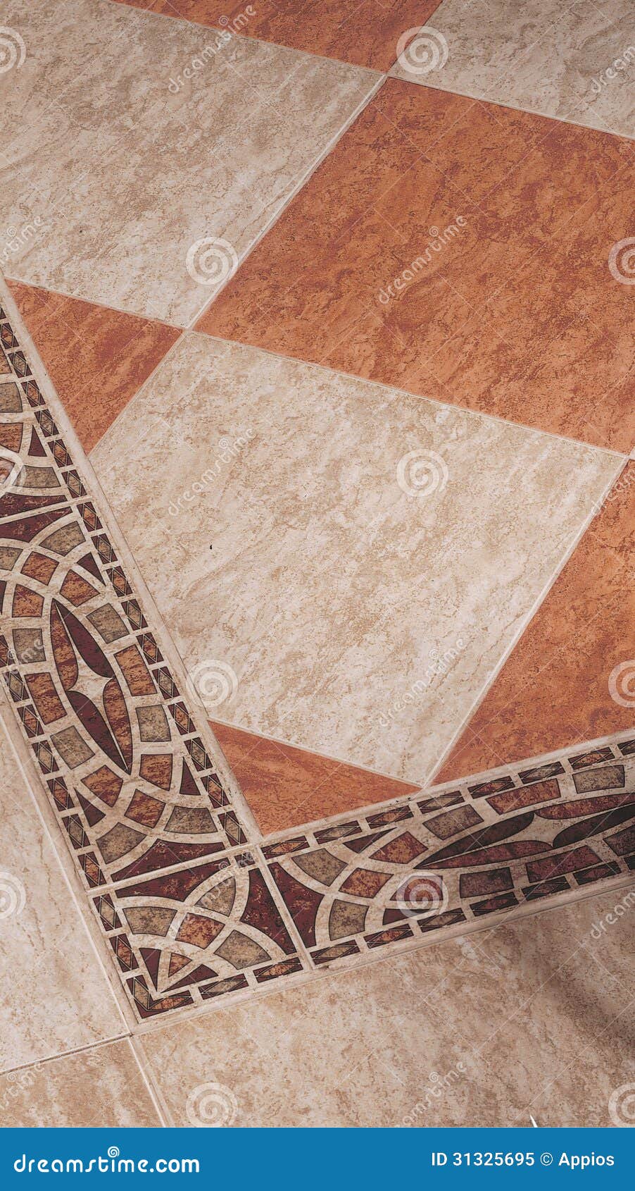 Fretwork Tile Brown, Red and Beige Stock Image - Image of ocher, greek ...