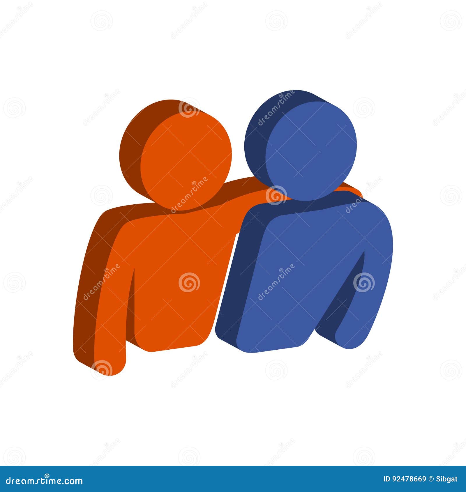 Freunde, Freundschaftssymbol Flache Isometrische Ikone Oder Logo Vektor ...