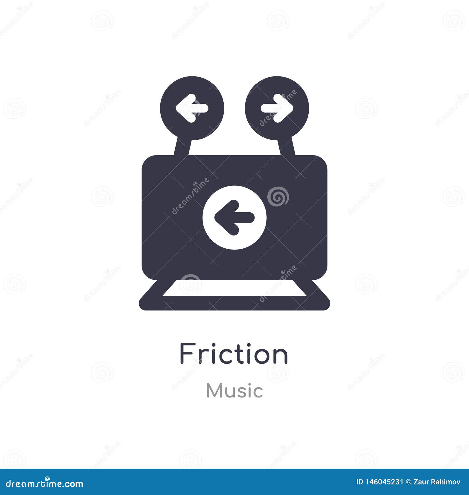 Outline Friction Vector Icon. Isolated Black Simple Line Element ...