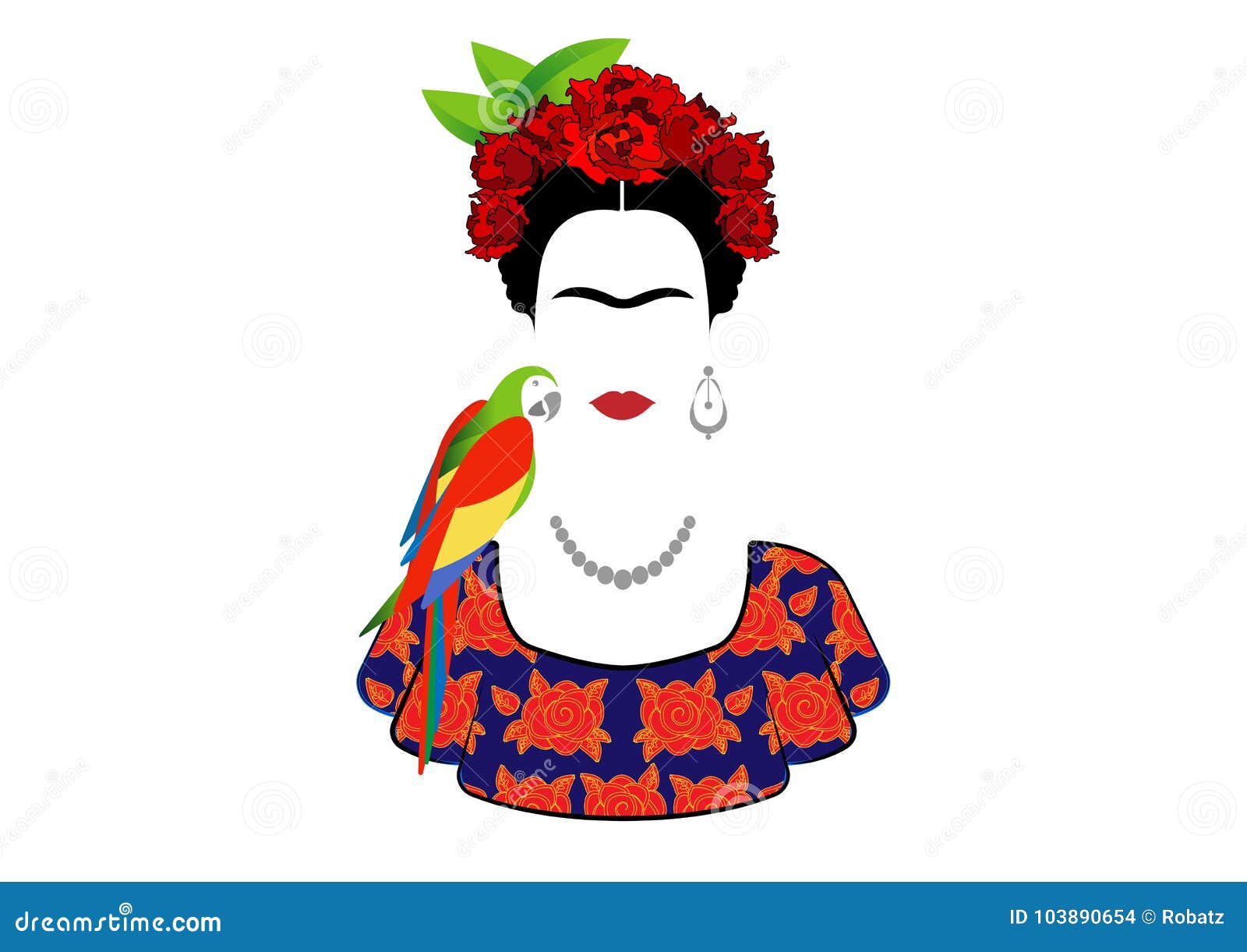Frida Kahlo Cartoon Vector | CartoonDealer.com #89629245