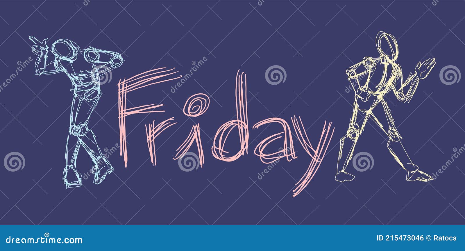 Friday art illustration stock vector. Illustration of person - 215473046