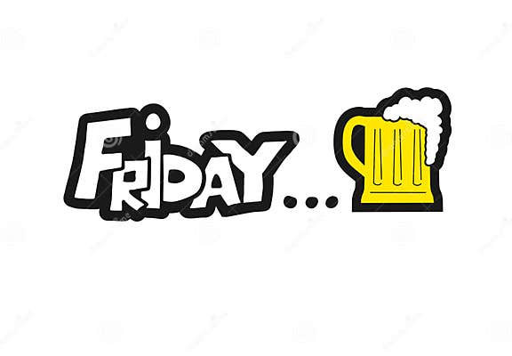 Friday beer symbol stock vector. Illustration of party - 144714079