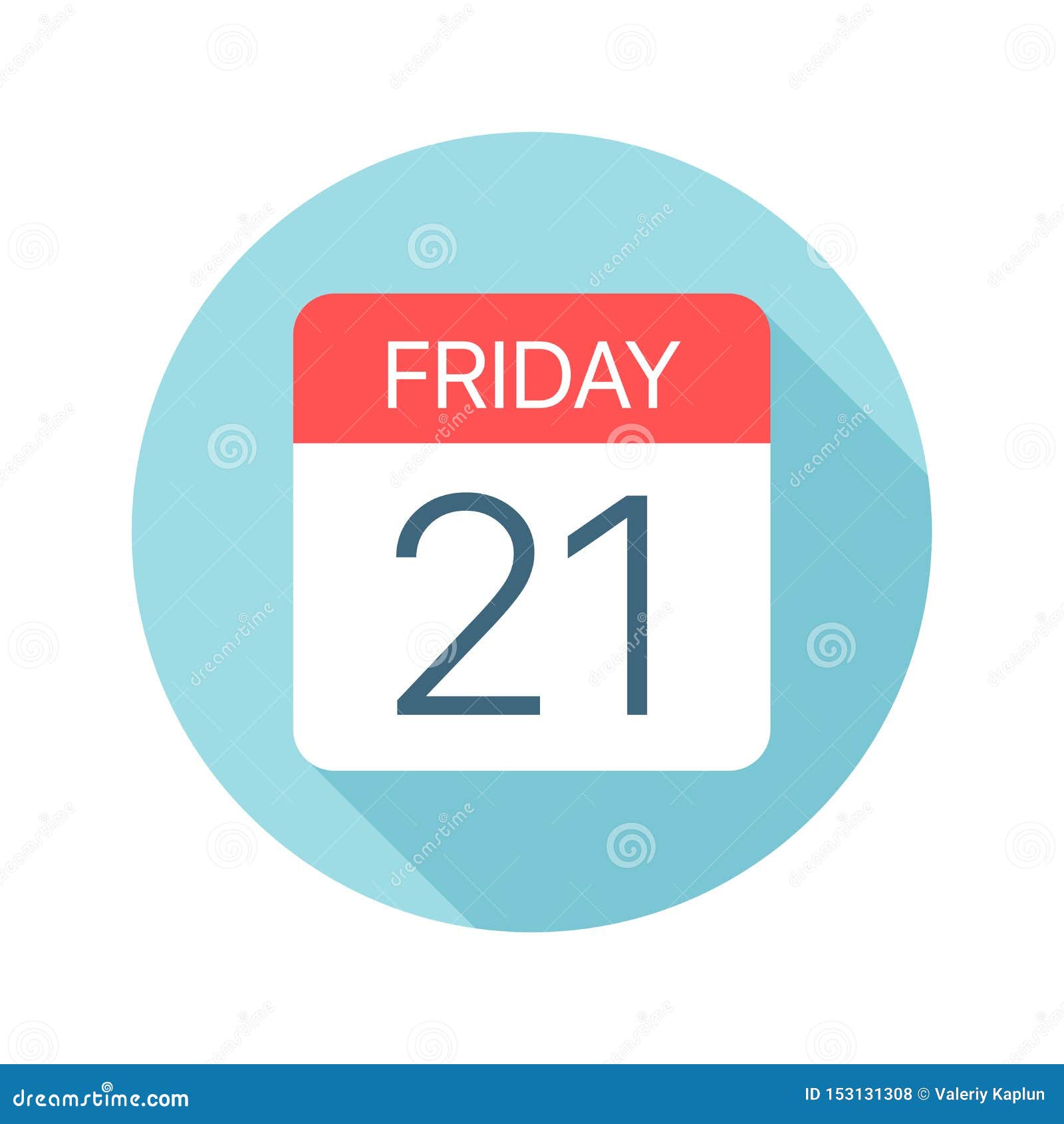 Friday 21 - Calendar Icon. Vector Illustration of One Day of Week Stock ...
