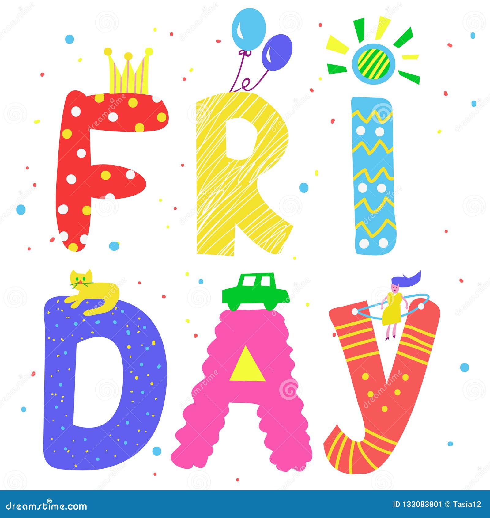 Friday Card - Positive Background for the Party, Vector Illustration ...