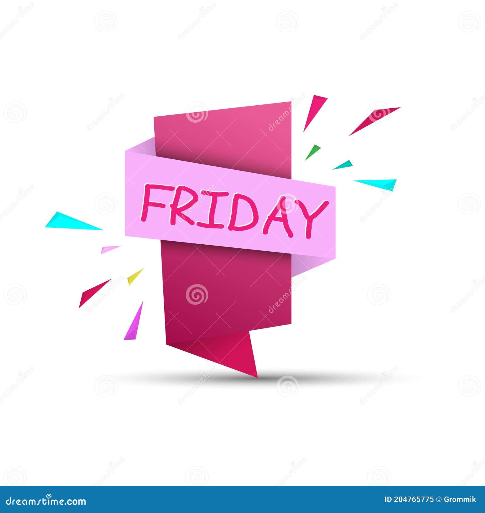 FRIDAY. Colored Banner with the Name of the Day of the Week Stock ...