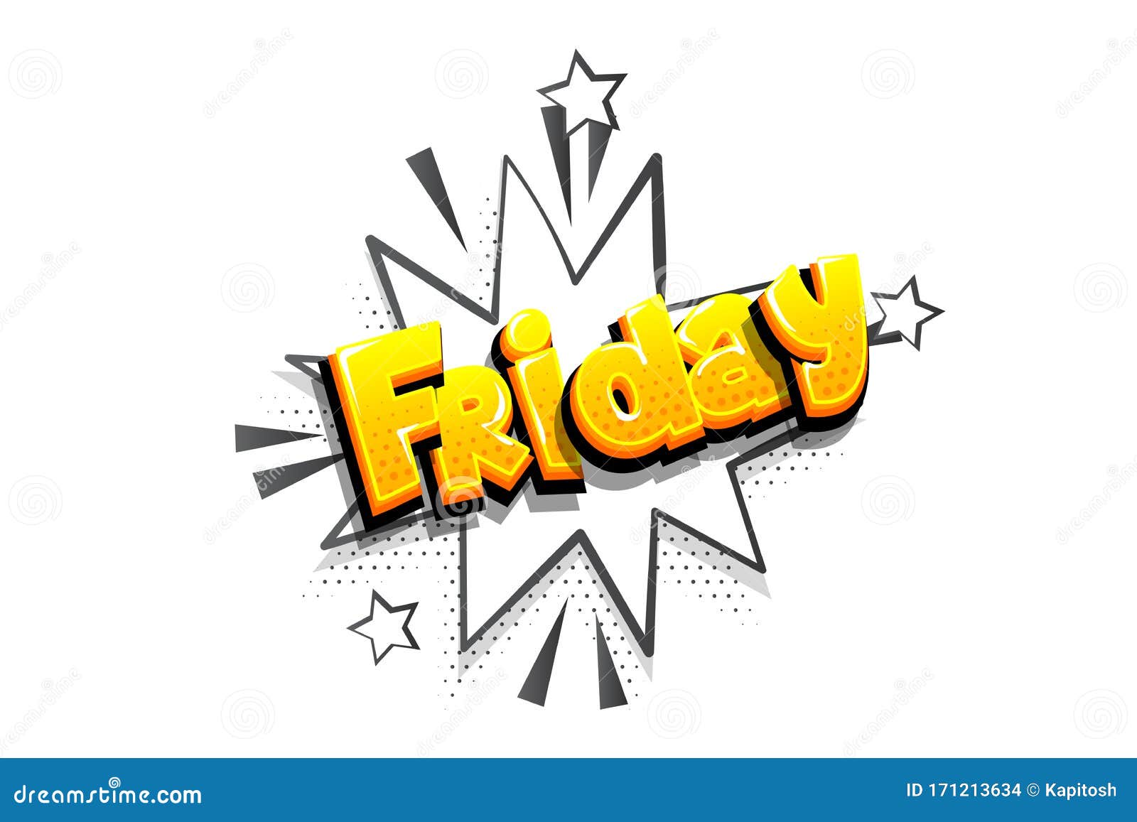 Friday Comic Text Speech Bubble Pop Art Stock Vector - Illustration of ...