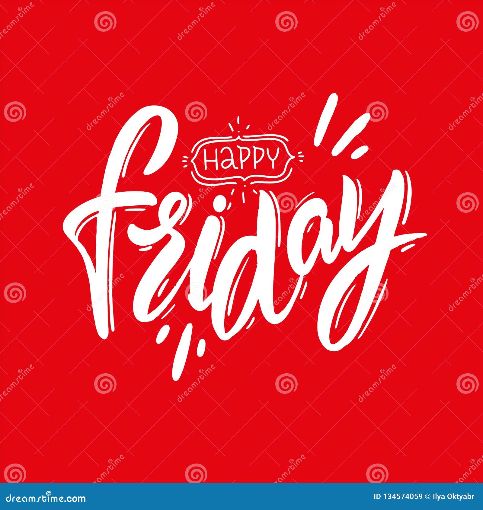 Friday Hand Drawn Vector Lettering. Vector Illustration on Background ...
