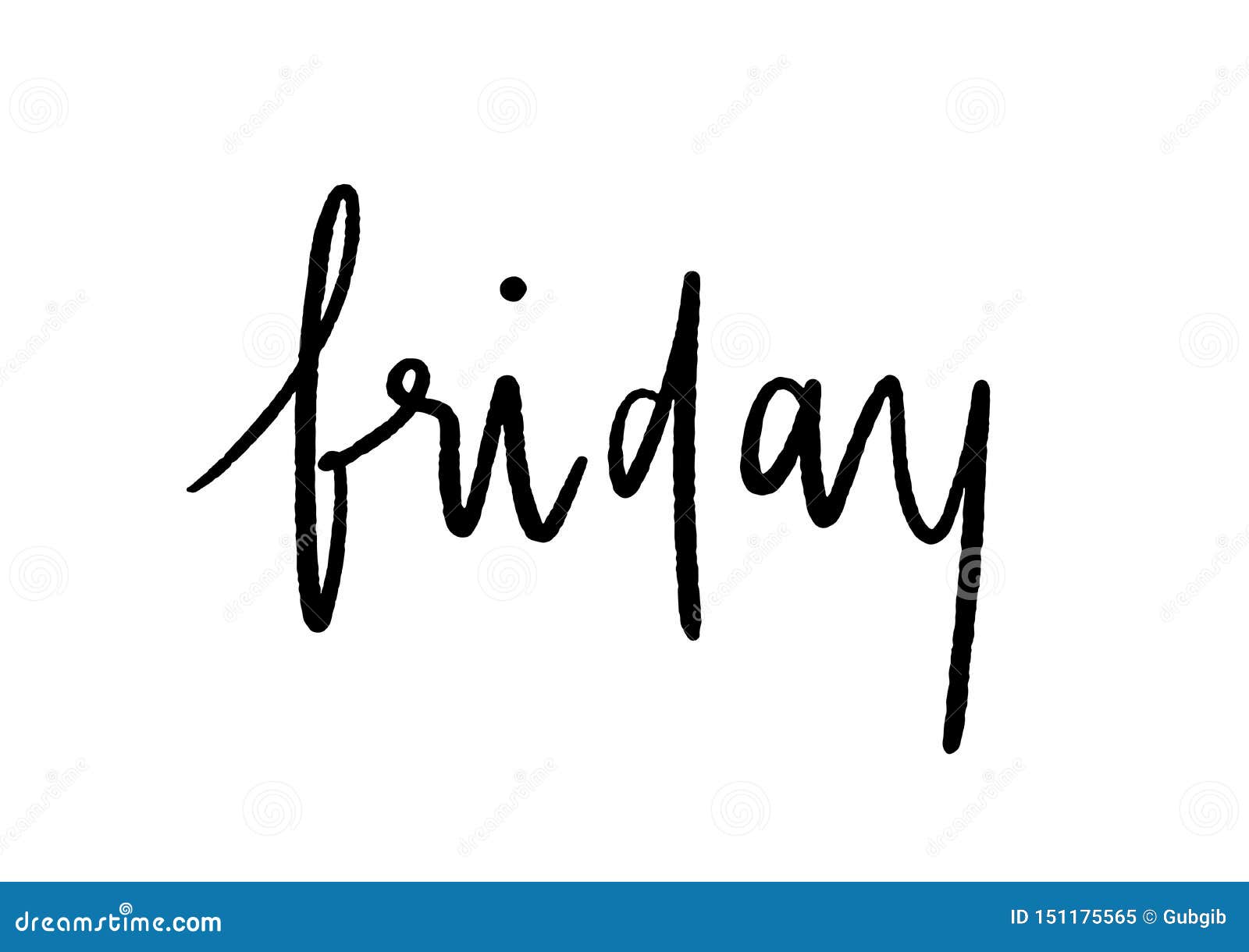 Friday Hand Lettering on White Background Stock Vector - Illustration ...