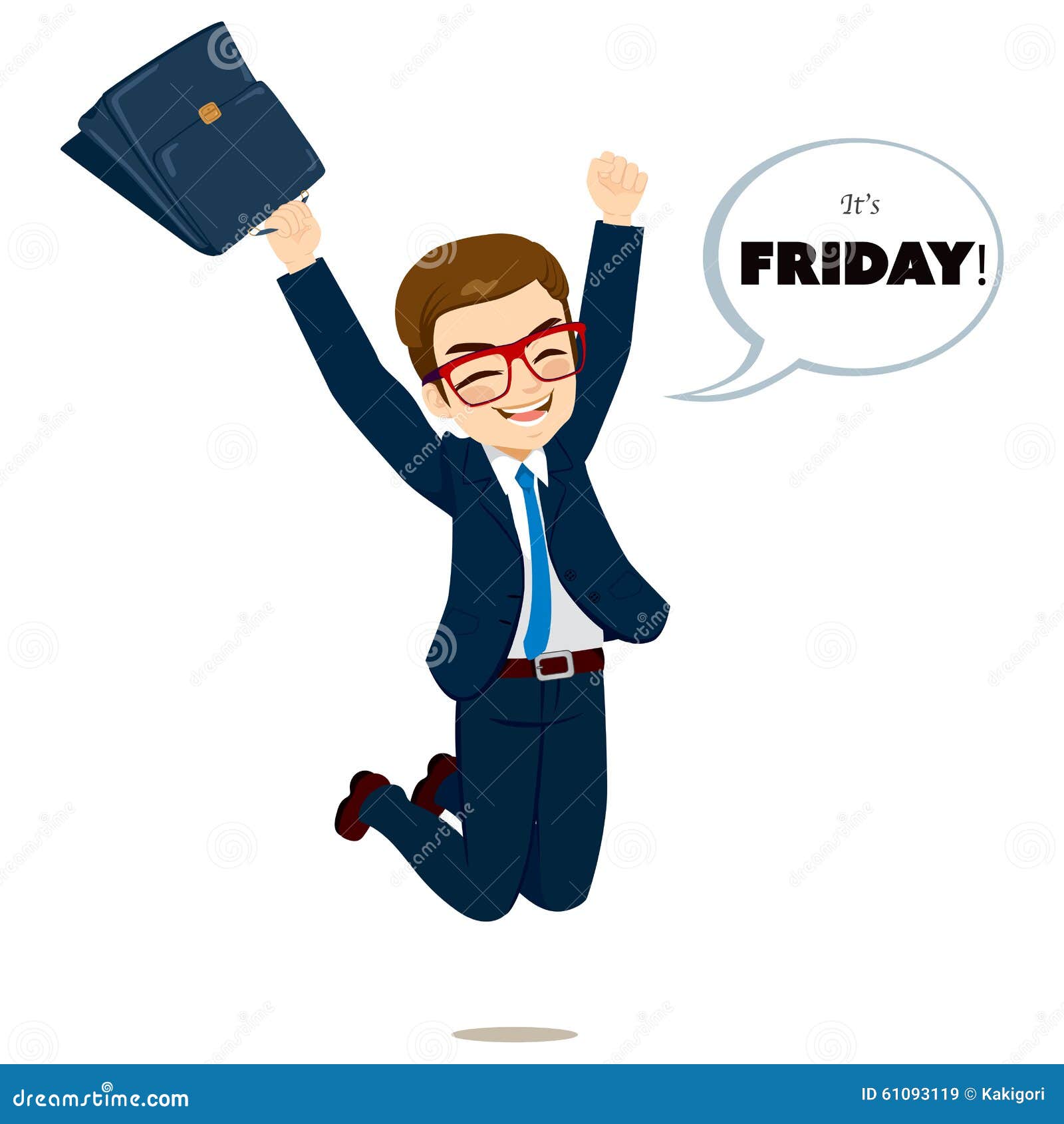 Friday Happy Jumping Businessman Stock Vector - Illustration of arms ...