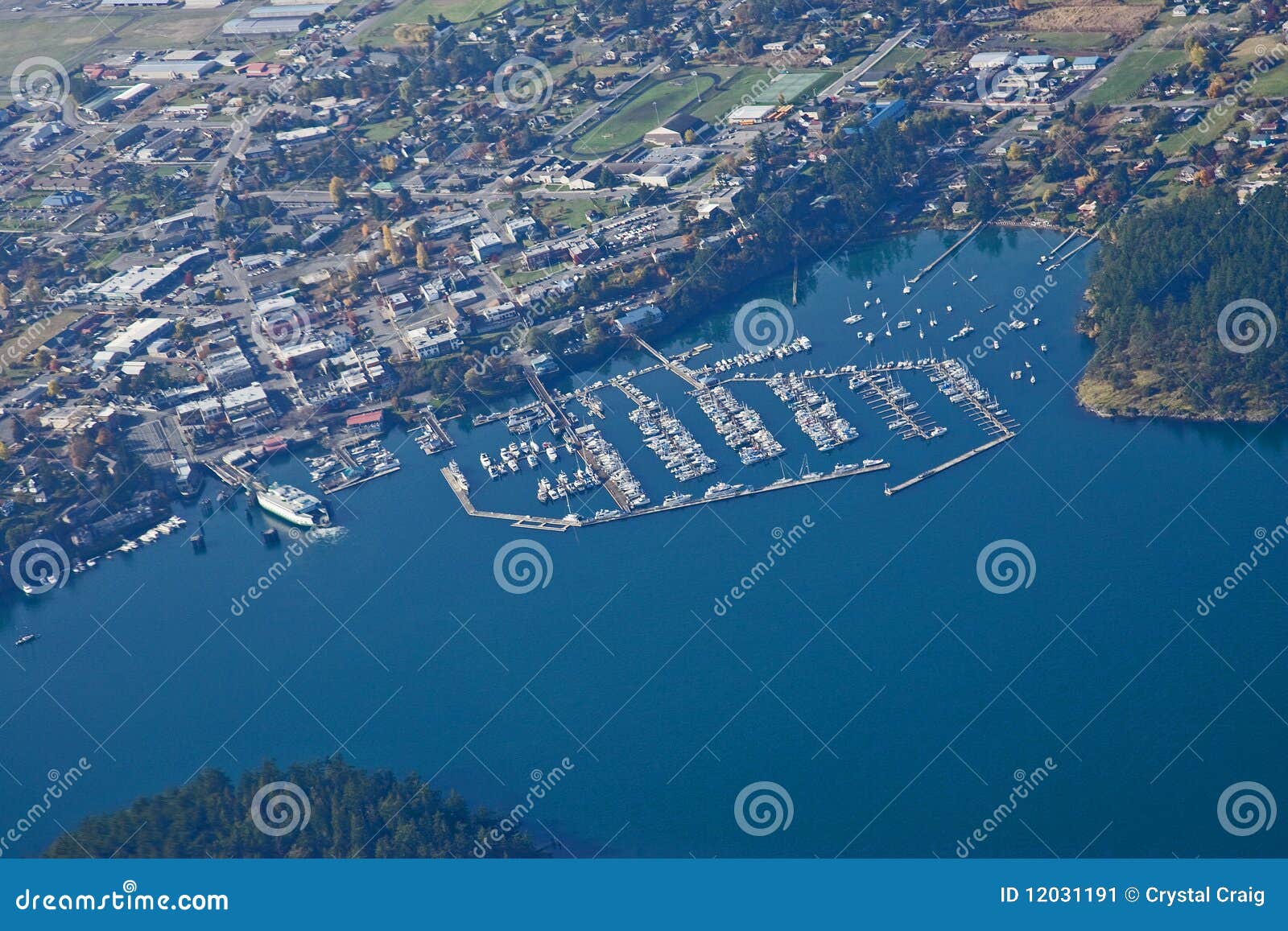 Friday Harbor Aerial View stock image. Image of friday - 12031191