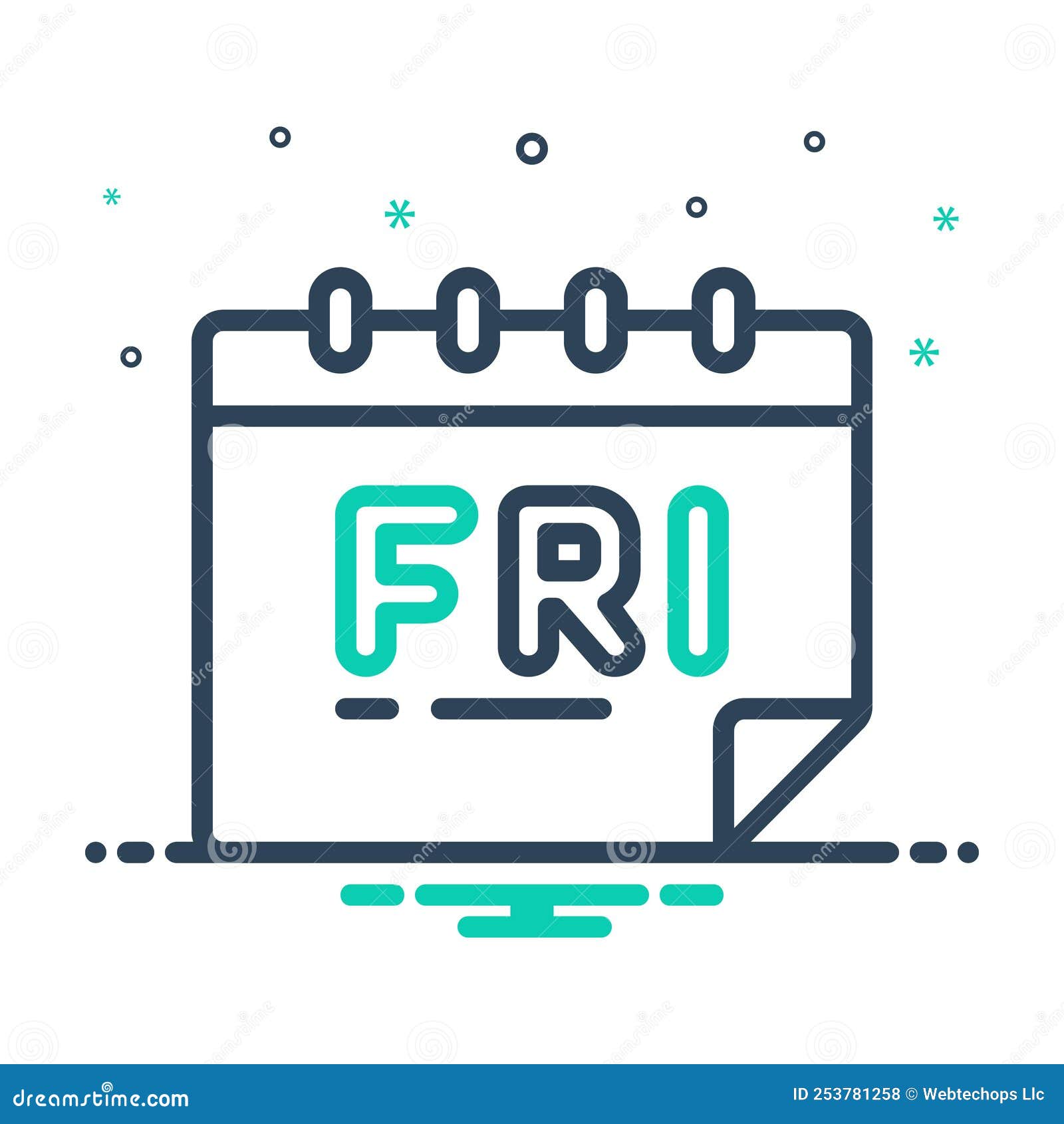 Mix Icon for Friday, Agenda and Appointment Stock Vector - Illustration ...