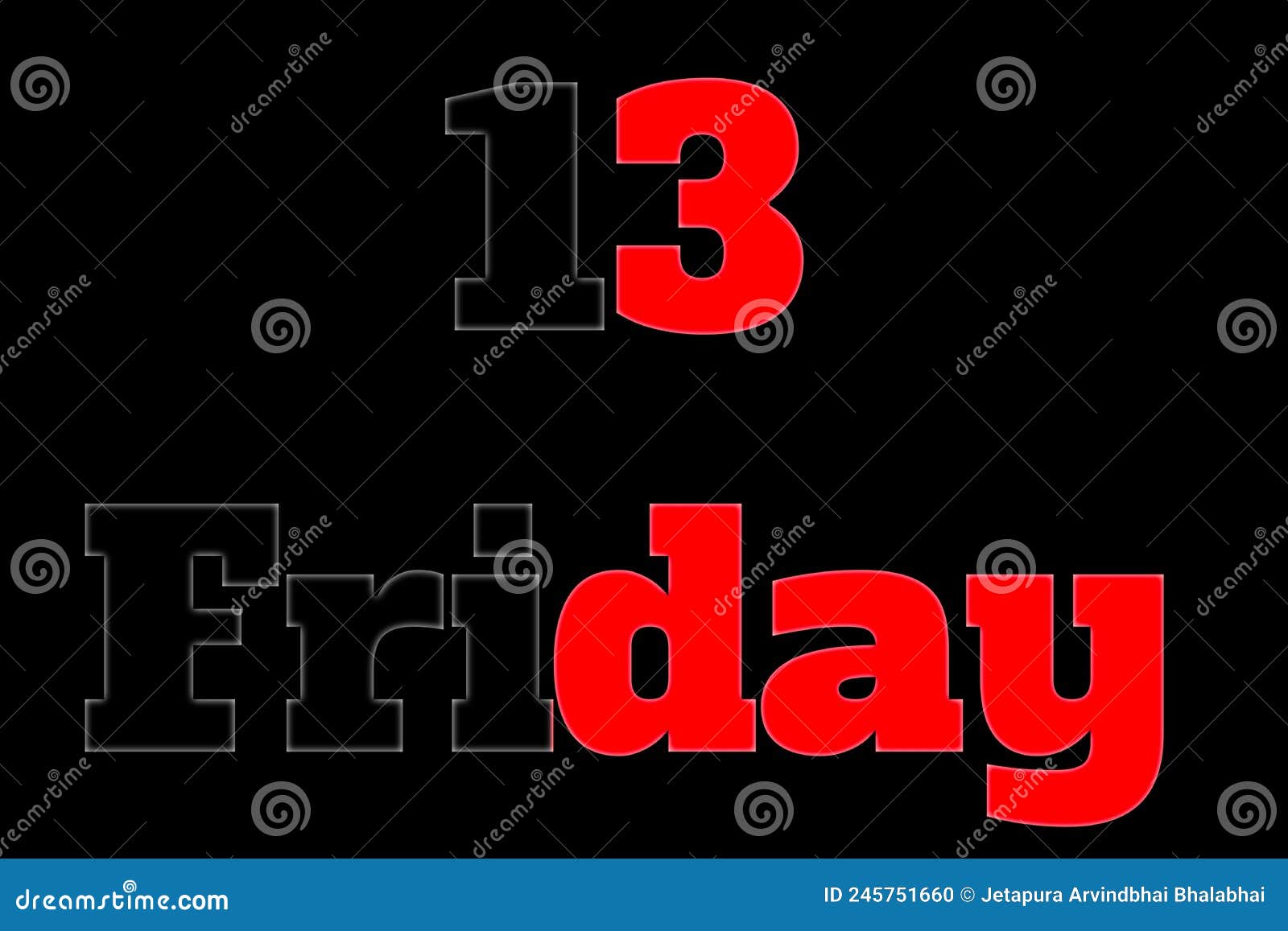 Friday the 13 Lettering Text on Black Background Illustration Photos ...