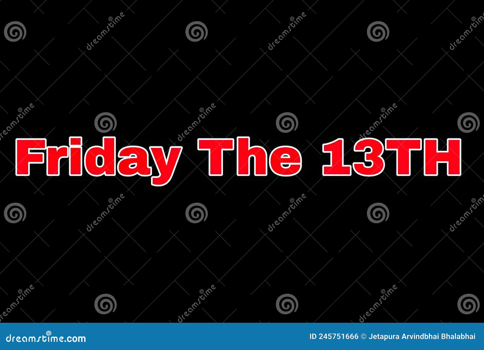 Friday the 13 Lettering Text on Black Background Illustration Photos ...