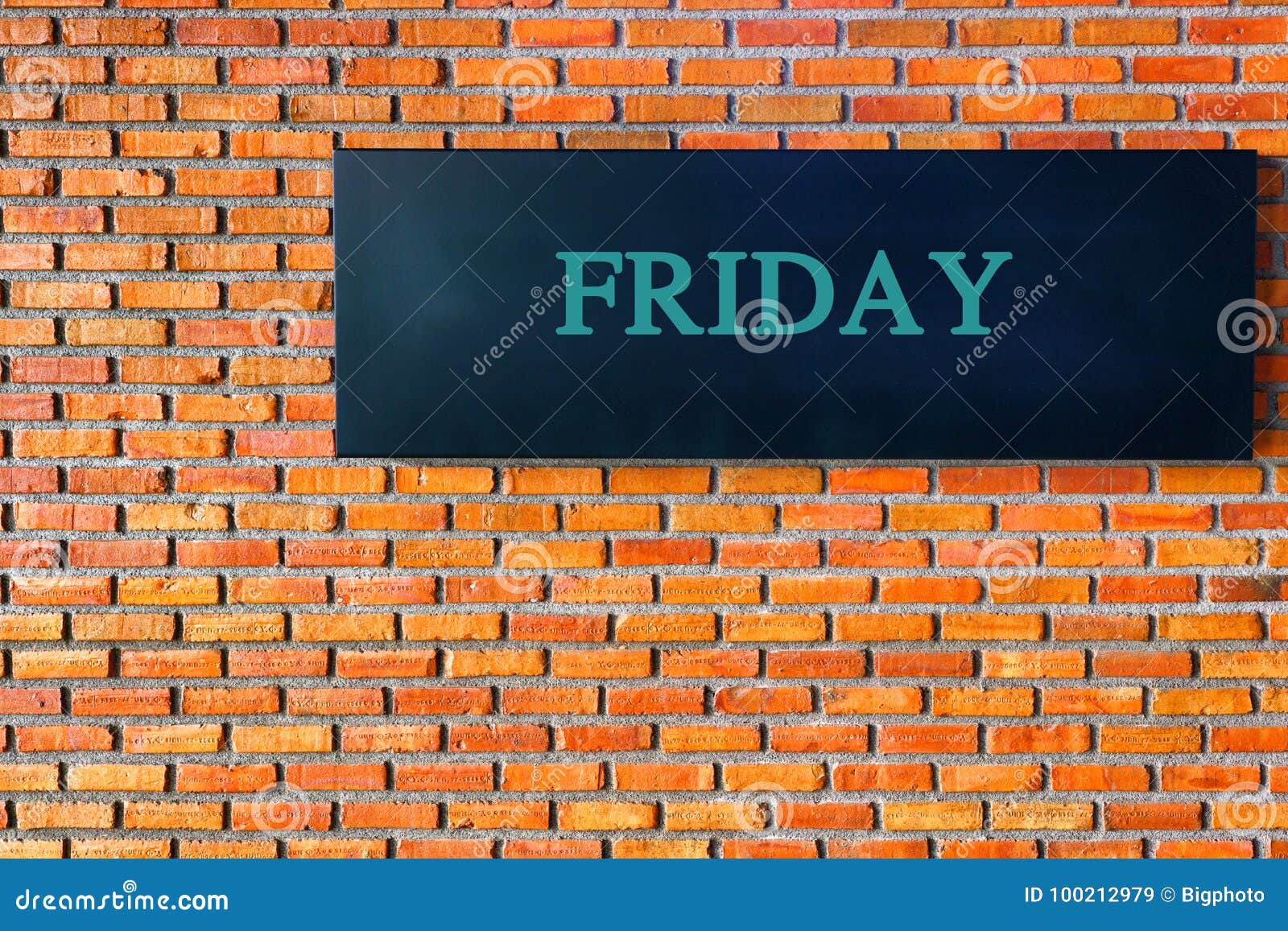 Friday Letters on a Black Background with Brick Wall Stock Illustration ...