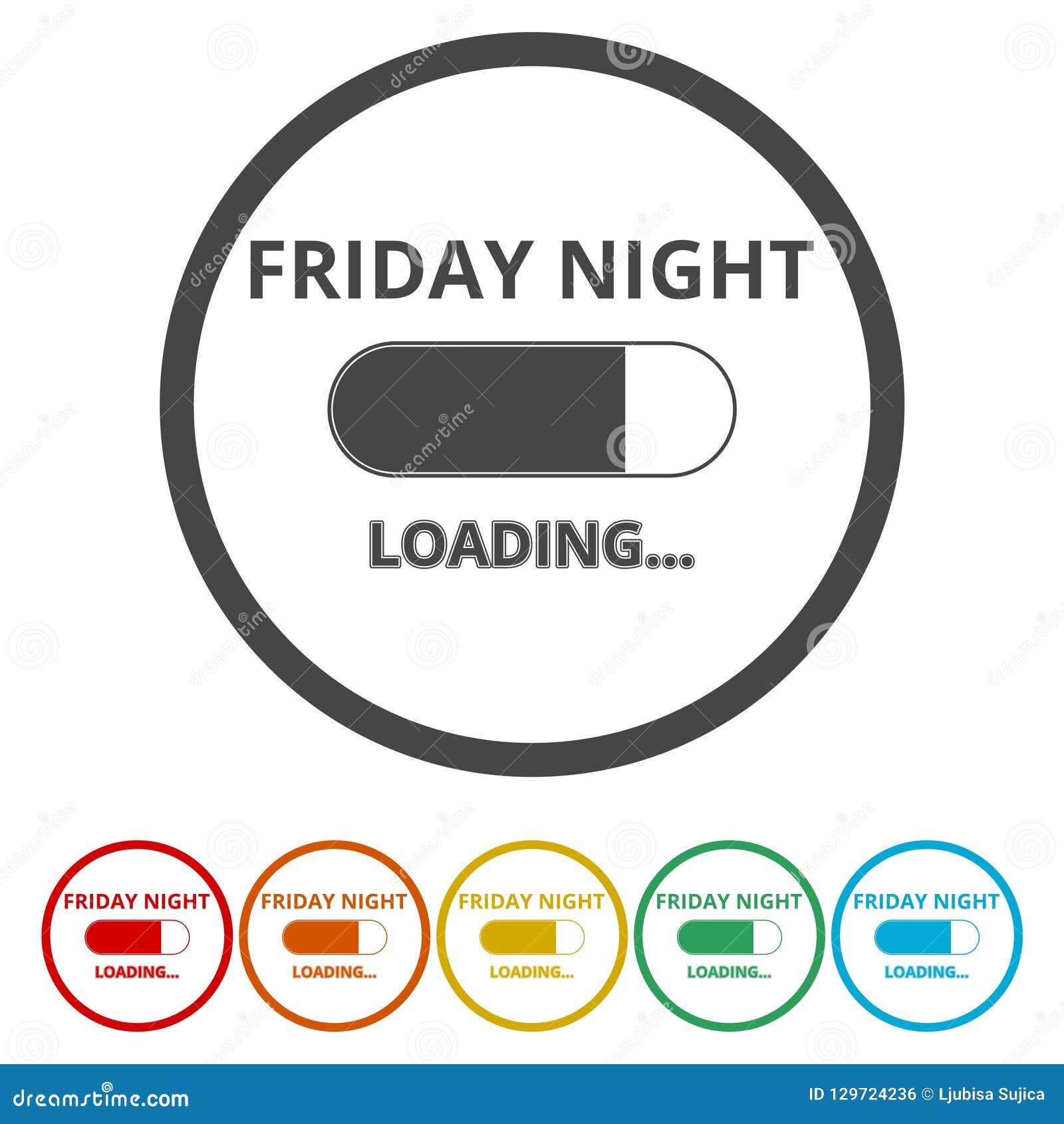 Friday Loading. Progress Loading Bar Stock Vector - Illustration of ...