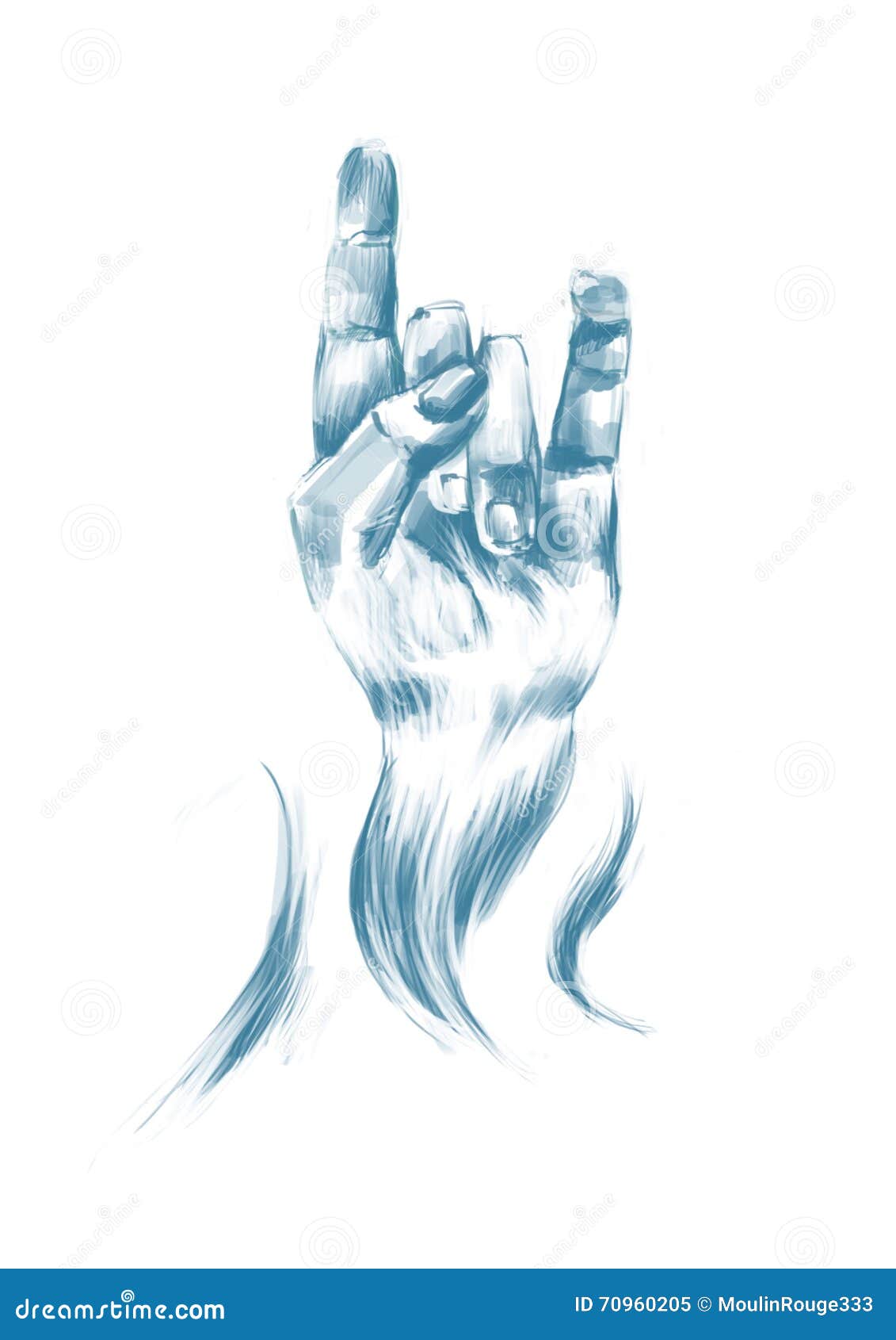 Hand Fingers Drawing Sketch Body Part Stock Illustration - Illustration ...