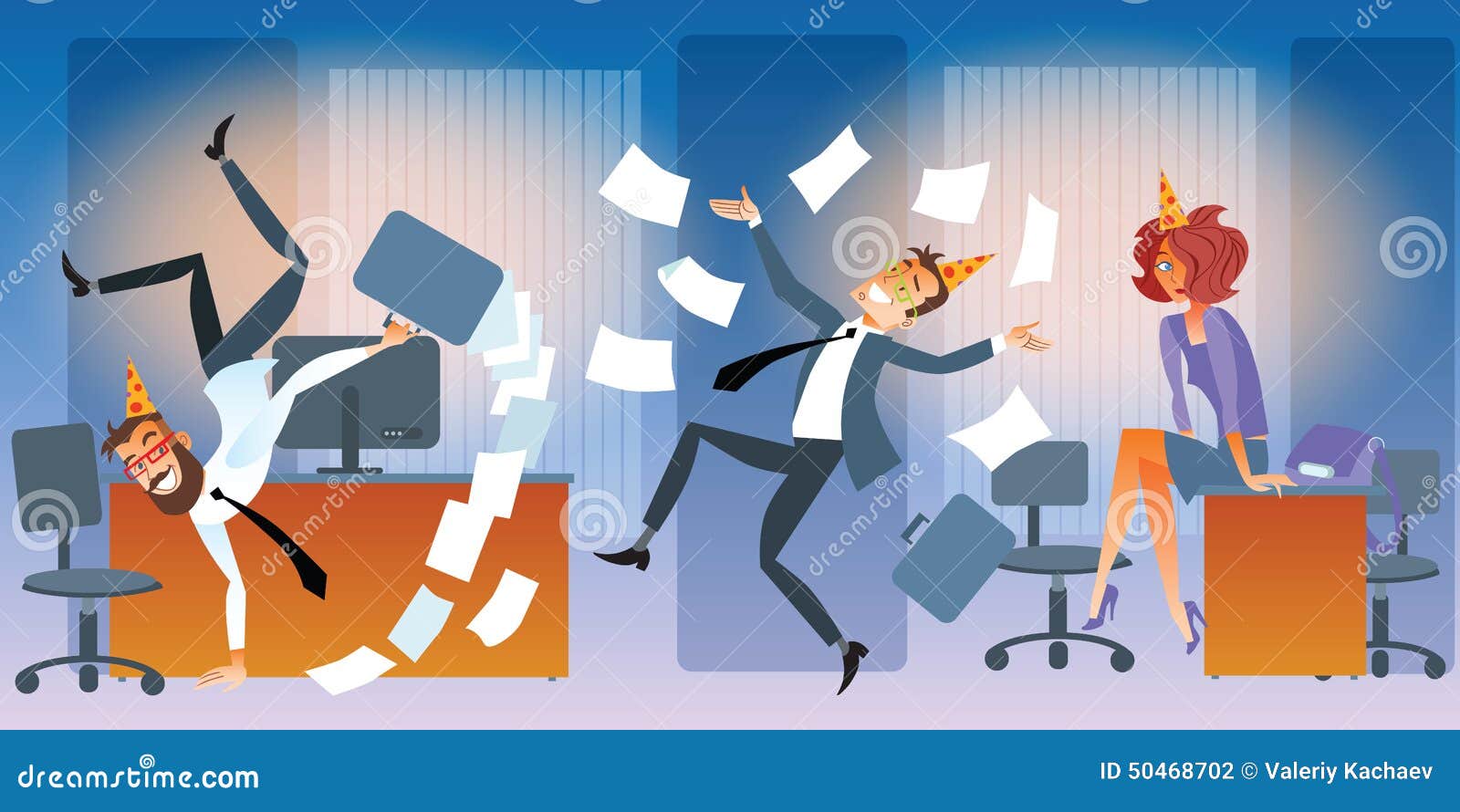 Friday in the office stock illustration. Illustration of mess - 50468702