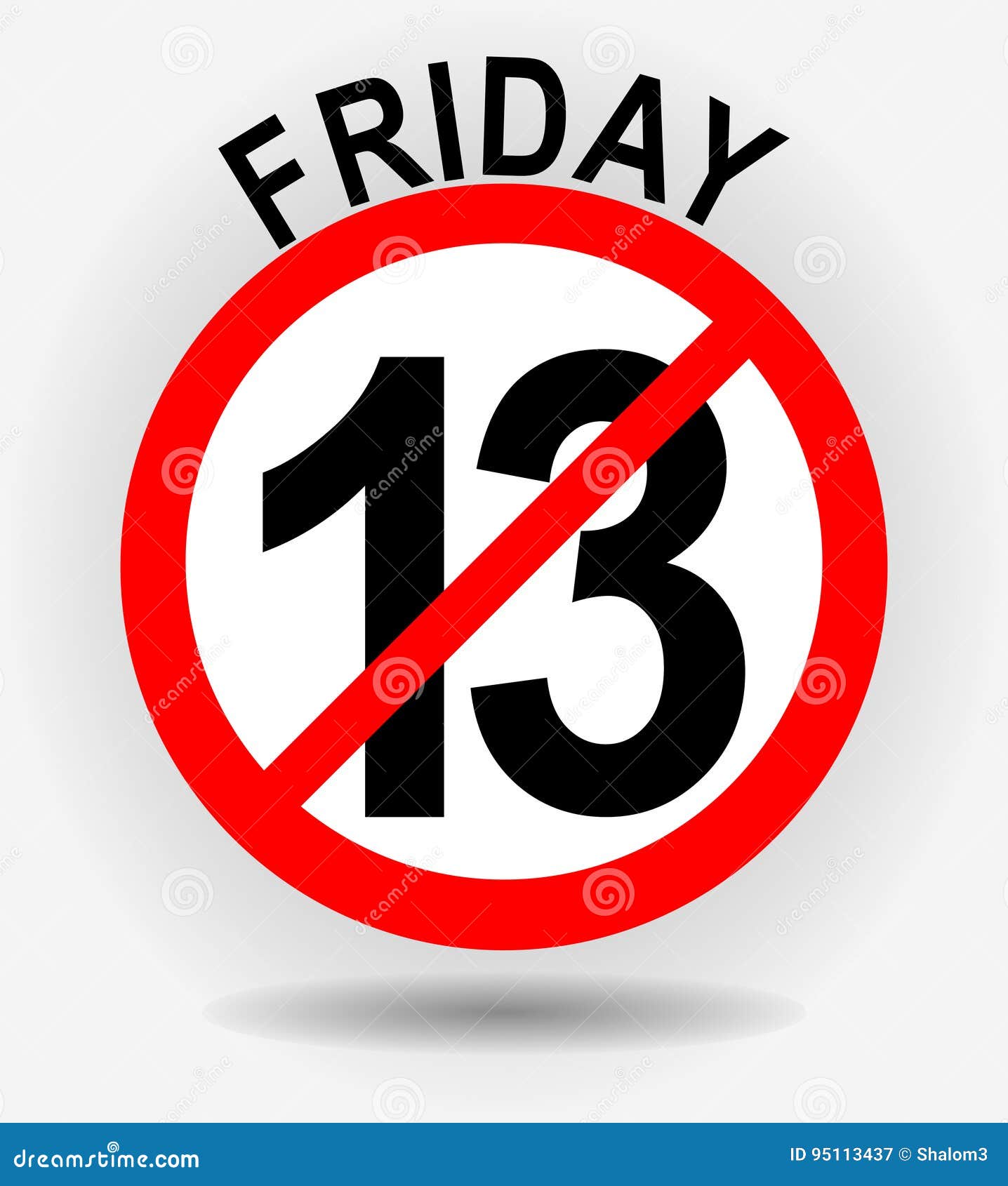 Friday 13th Circle Emblem with Unfortunate Number Thirteen on Gray ...