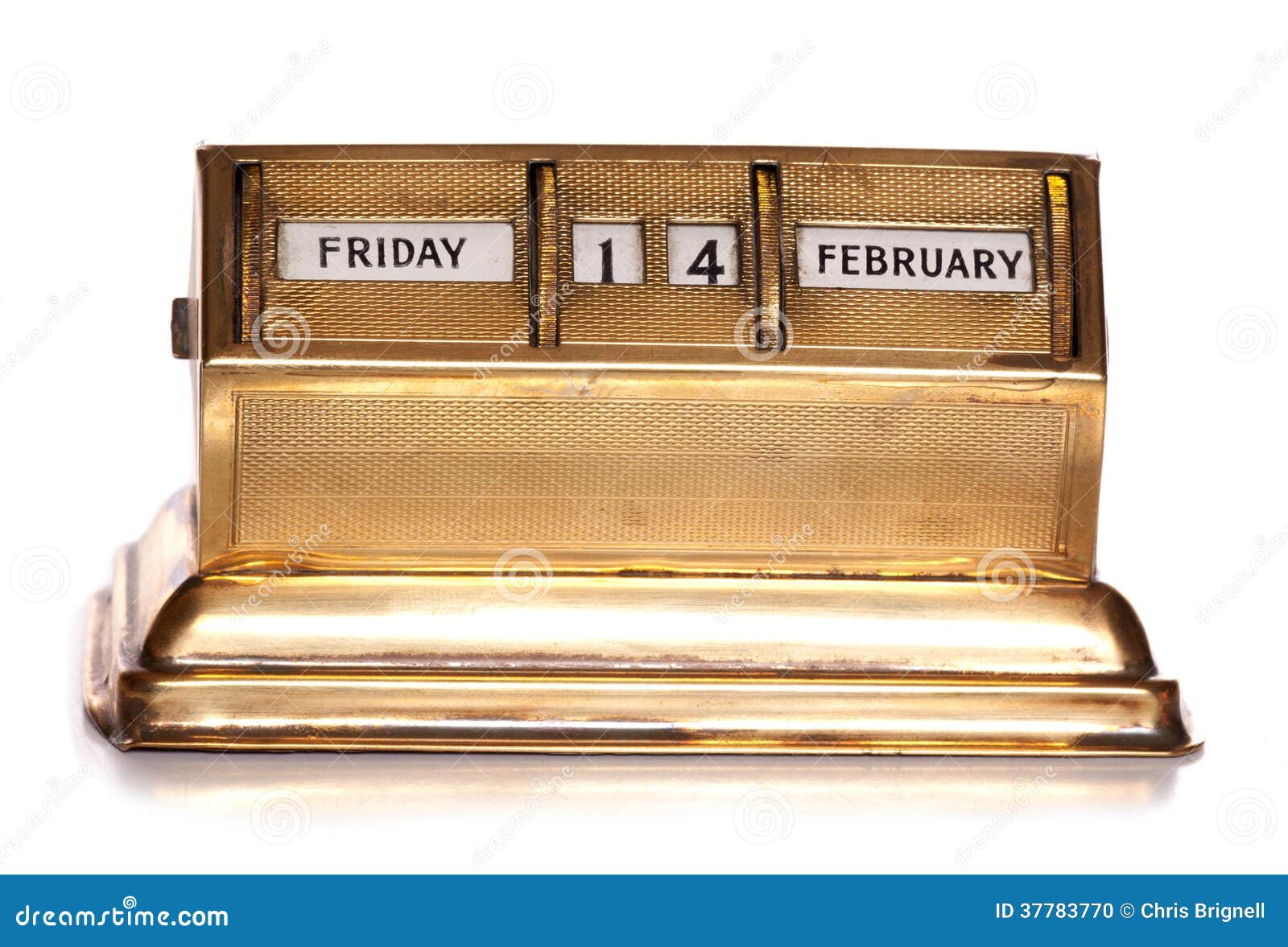 Friday 14th February Perpetual Calendar Stock Photo - Image of antique ...