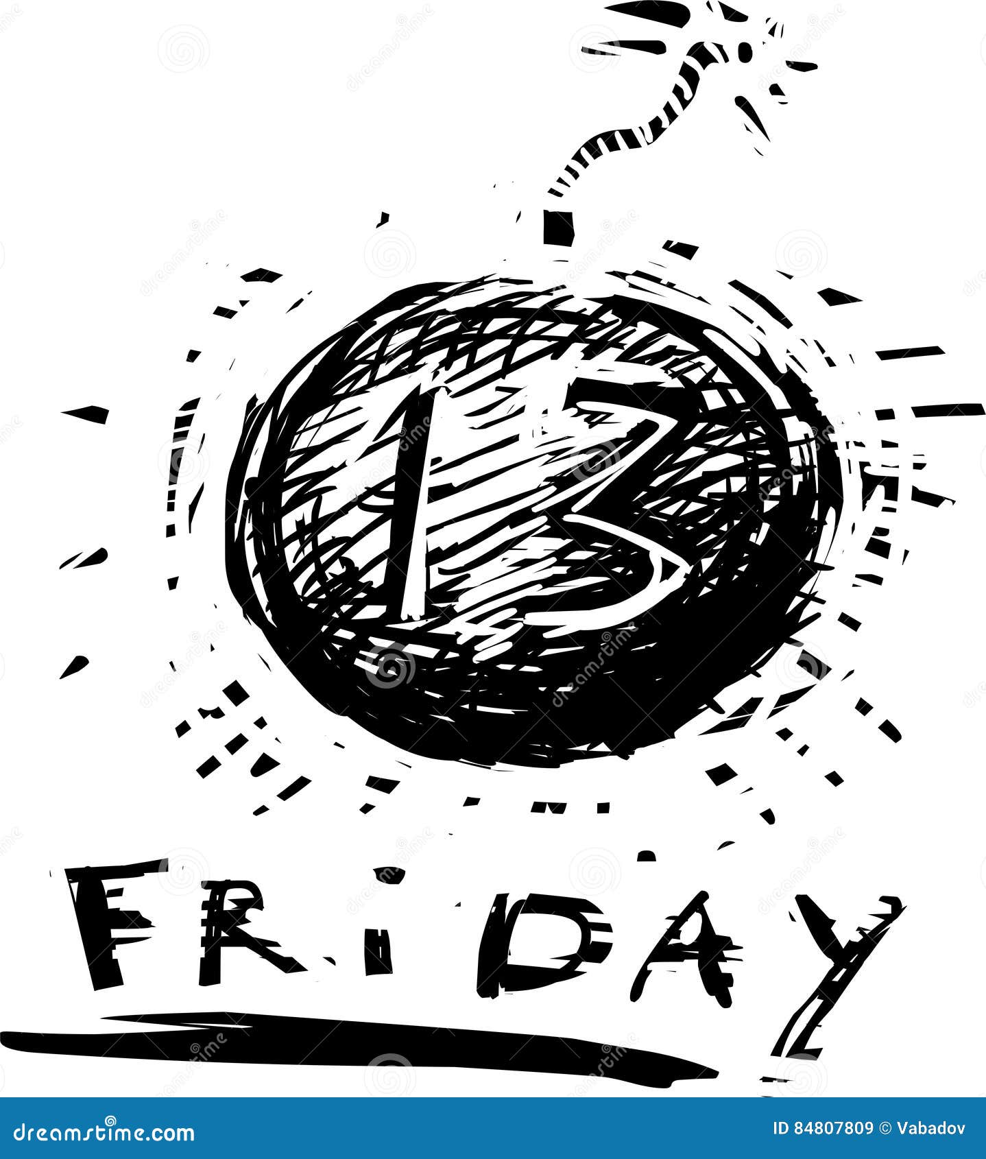 Friday the 13th icon stock vector. Illustration of hand - 84807809