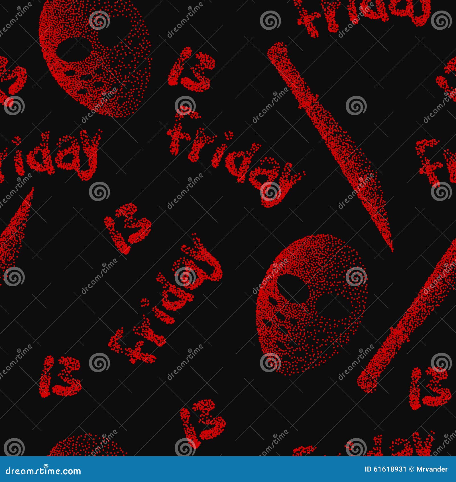 Friday the 13th Seamless Pattern. Vector Dotwork Stock Vector ...