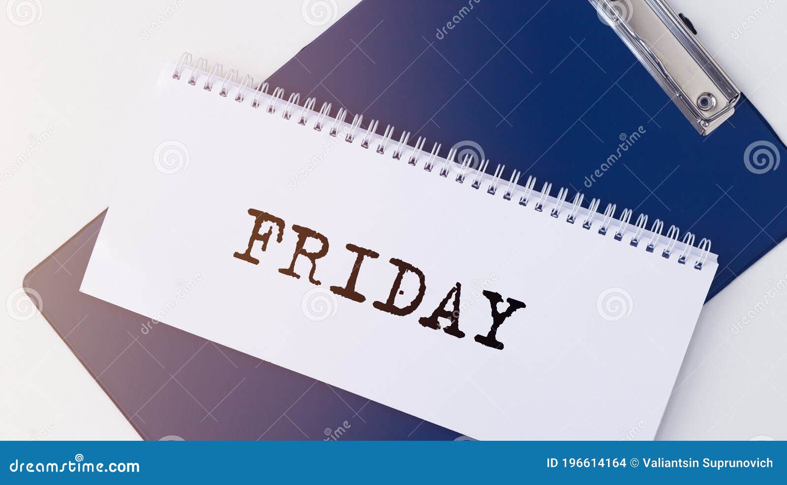 Friday Word Inscription on White Notebook on Office Table Stock Photo ...