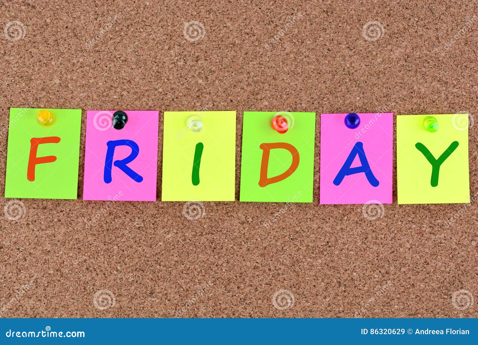 Friday word on notes stock image. Image of relax, concept - 86320629
