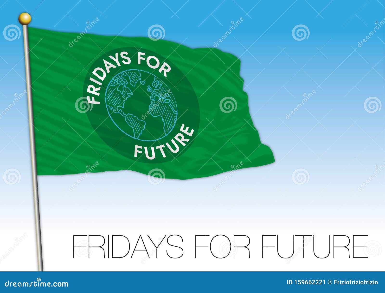 Fridays for Future Flag and Symbol, Editorial, Vector Illustration ...