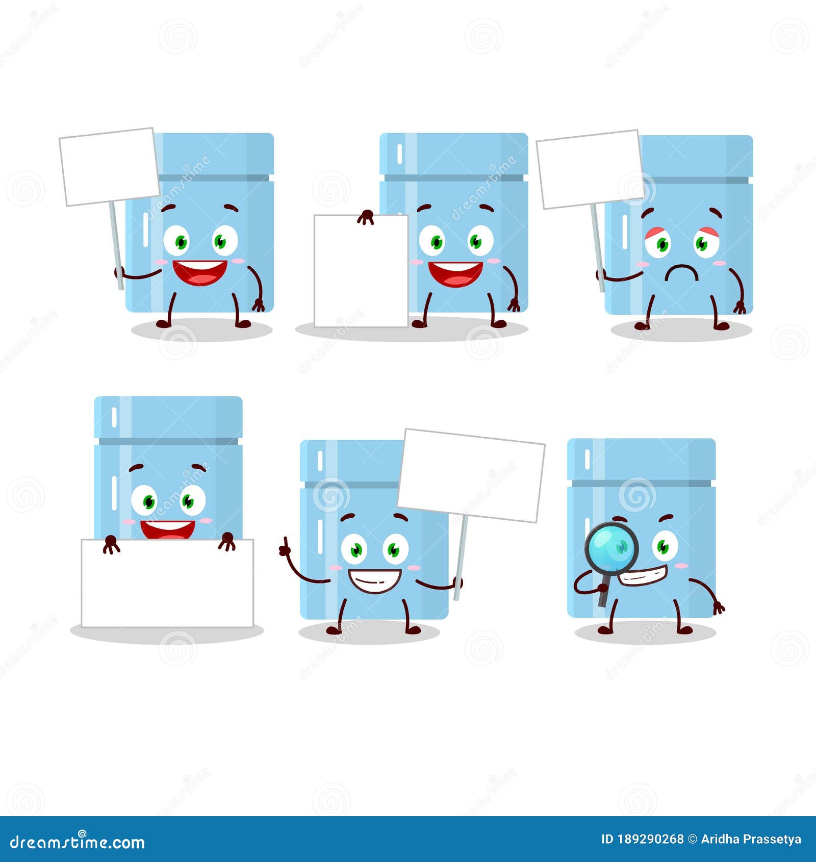 Fridge Cartoon Character With Love Cute Emoticon | CartoonDealer.com ...