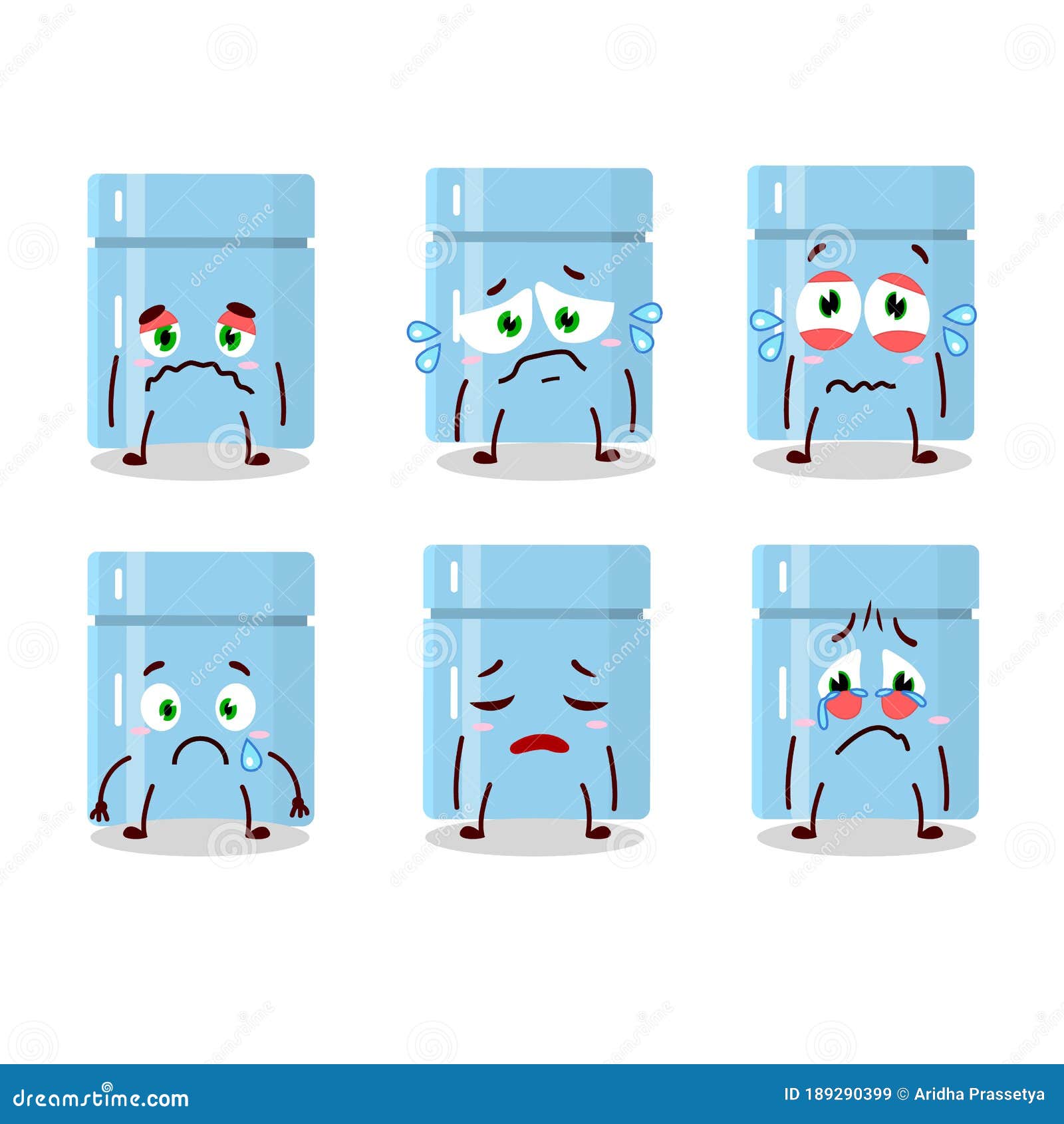 Fridge Cartoon in Character with Sad Expression Stock Vector ...