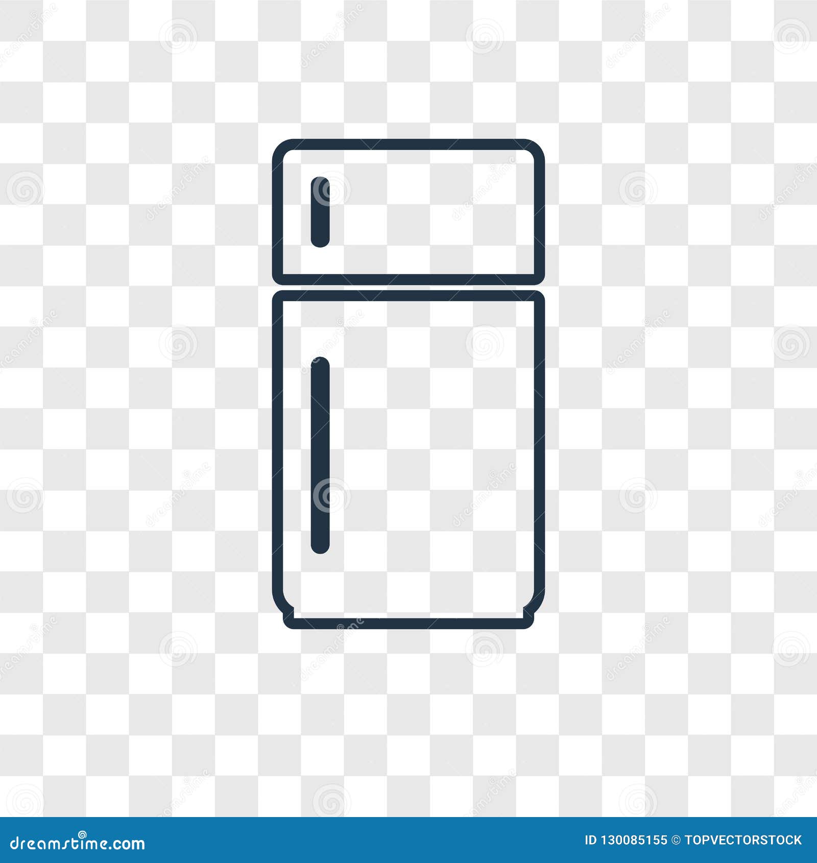 Fridge Concept Vector Linear Icon Isolated on Transparent Background ...