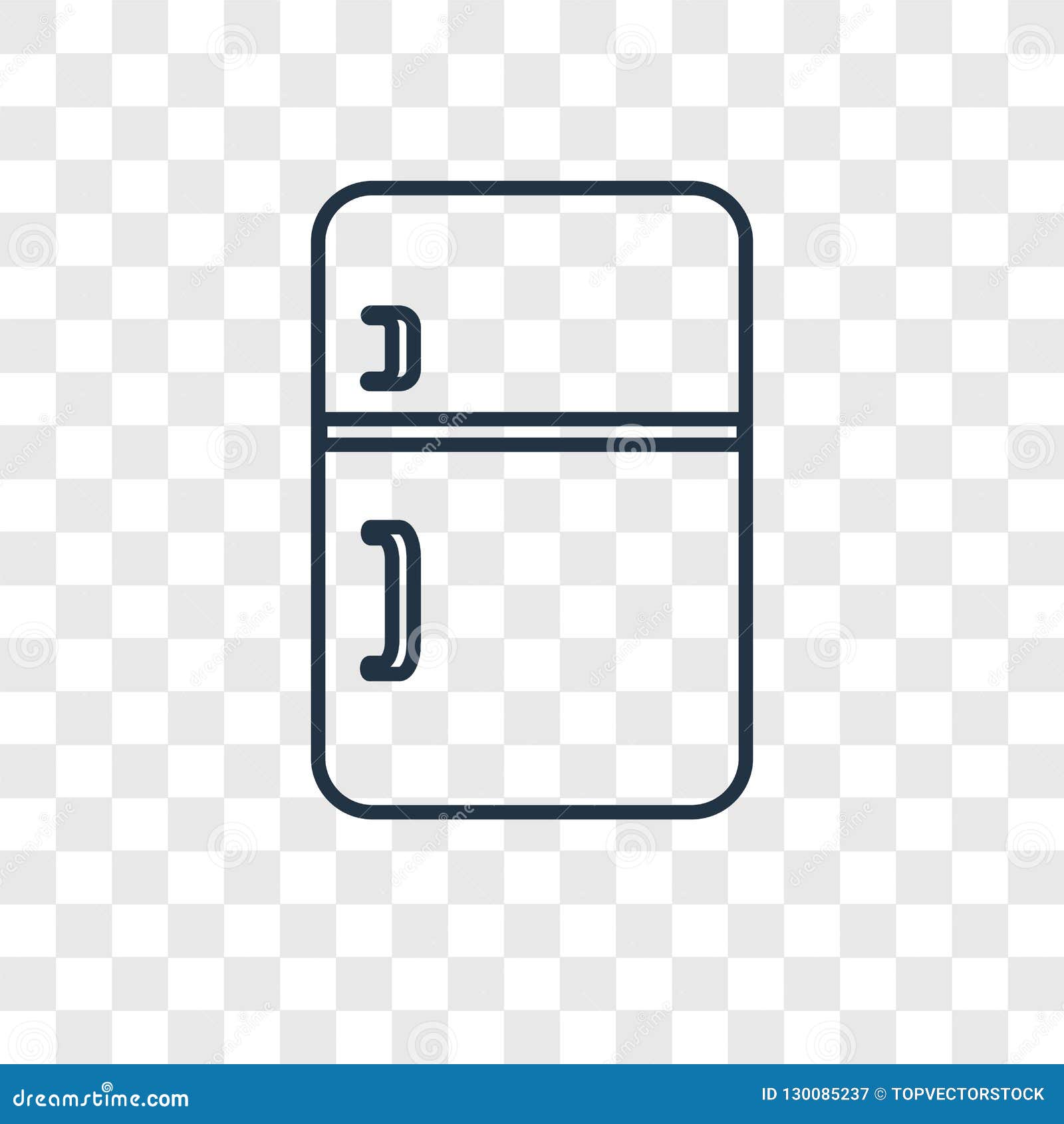 Fridge Concept Vector Linear Icon Isolated on Transparent Background ...