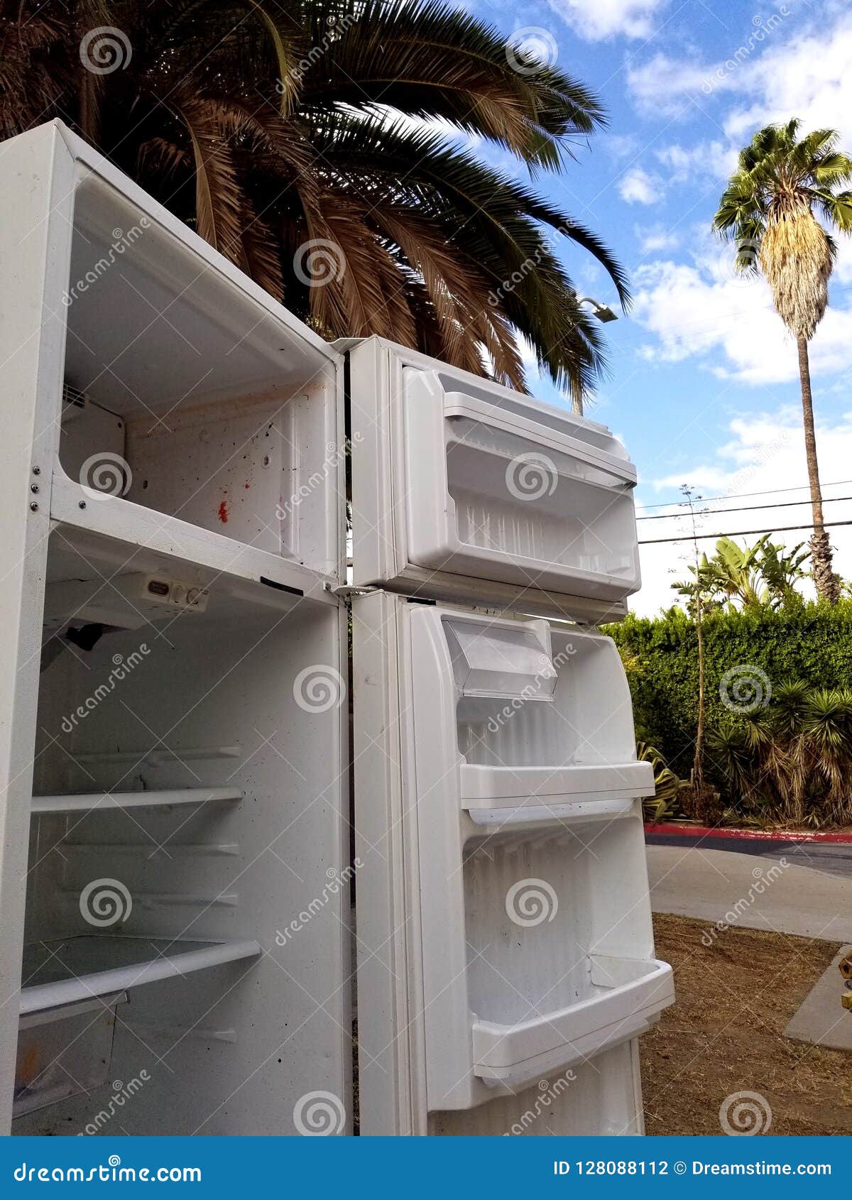 Fridge stock photo. Image of used, palm, fridge, dumped - 128088112