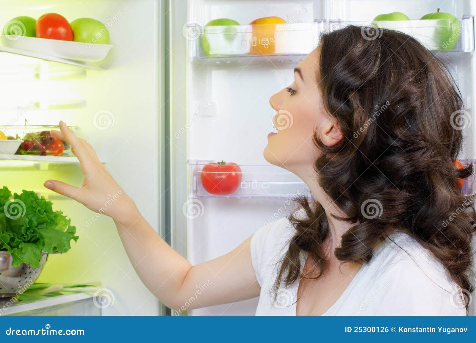 Fridge with food stock photo. Image of inside, home, hungry - 25300126