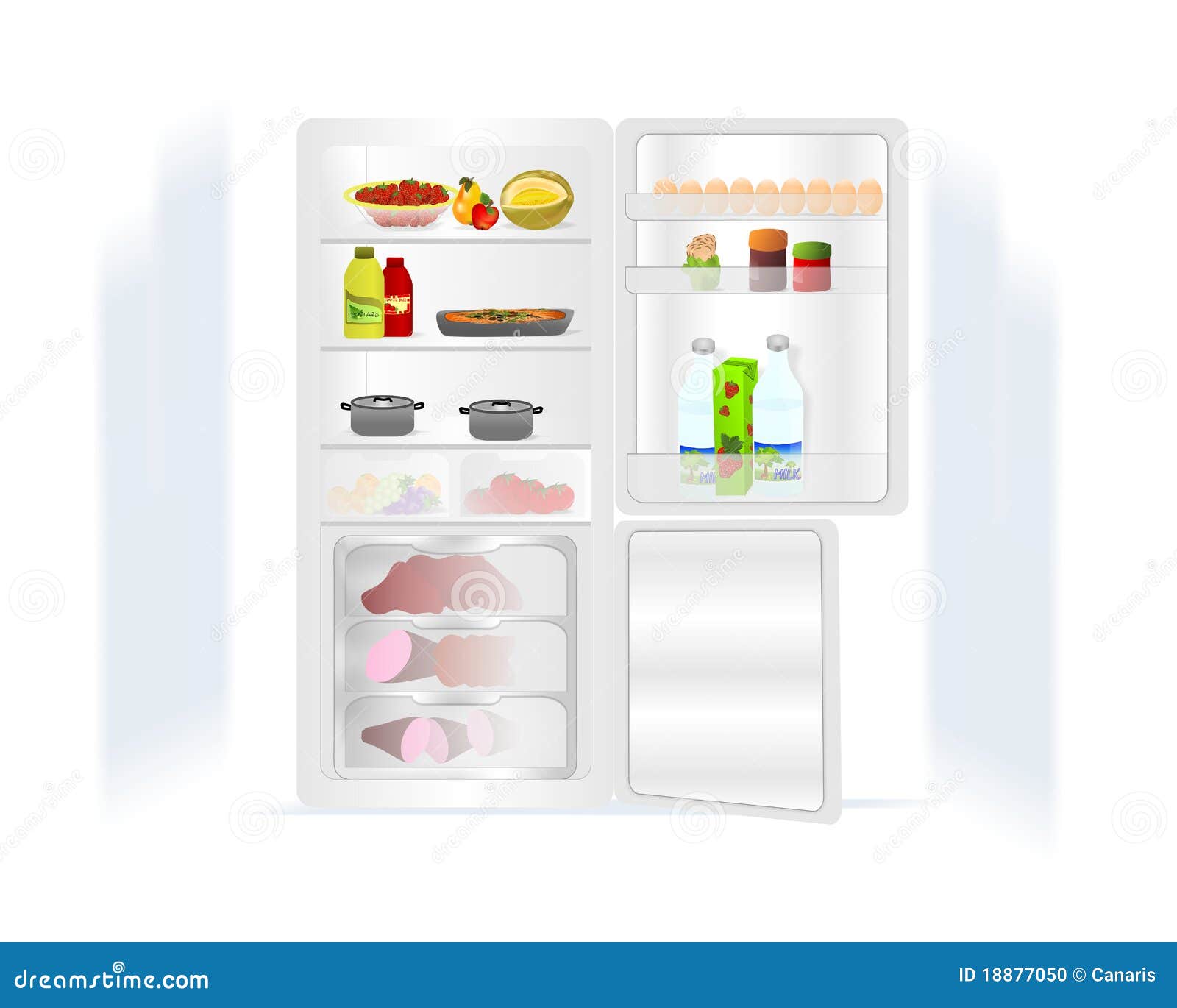 Fridge with Food, Cdr Vector Stock Vector - Illustration of food, full ...