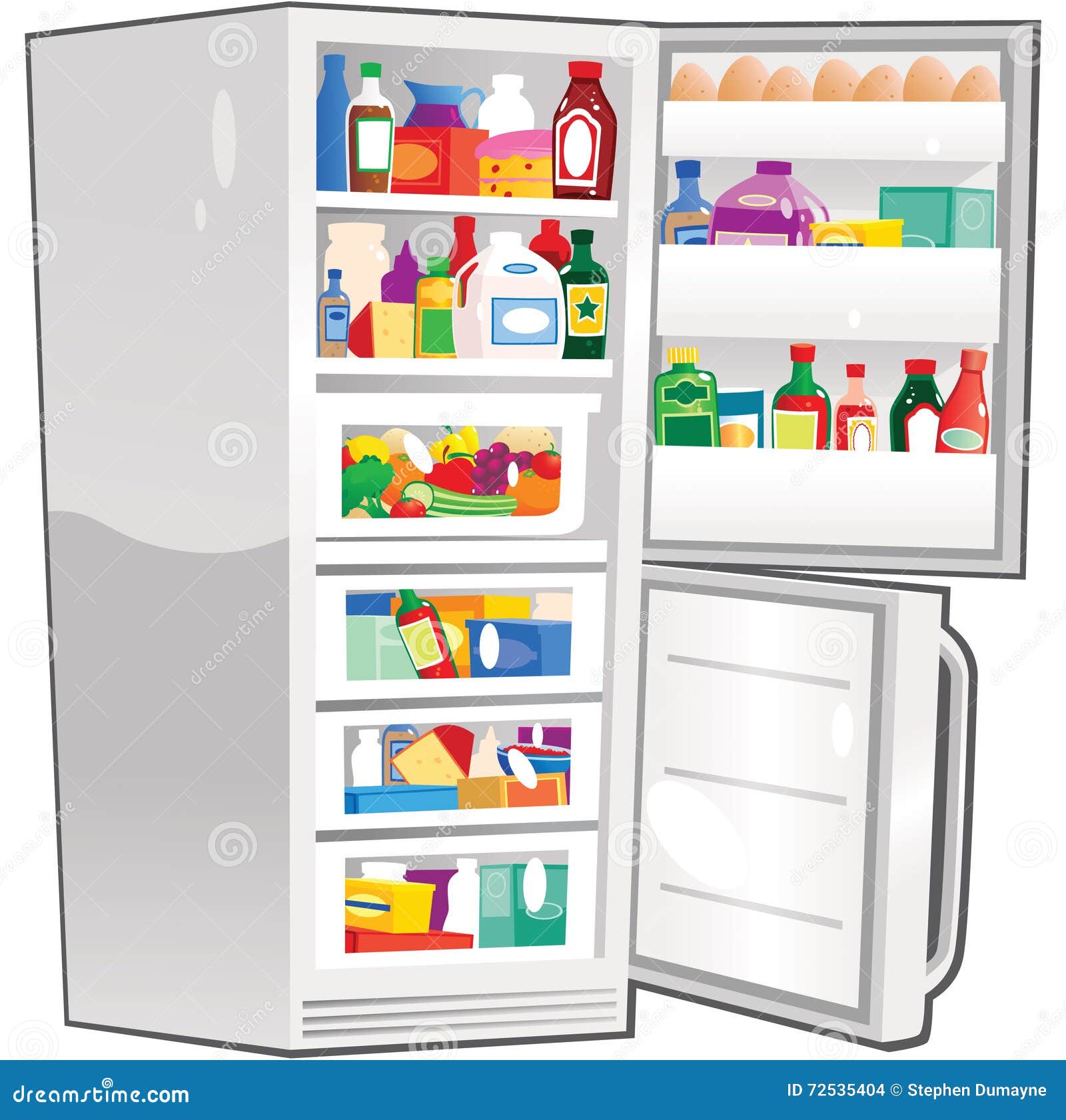 Fridge Freezer Open Vector Illustration | CartoonDealer.com #72535404