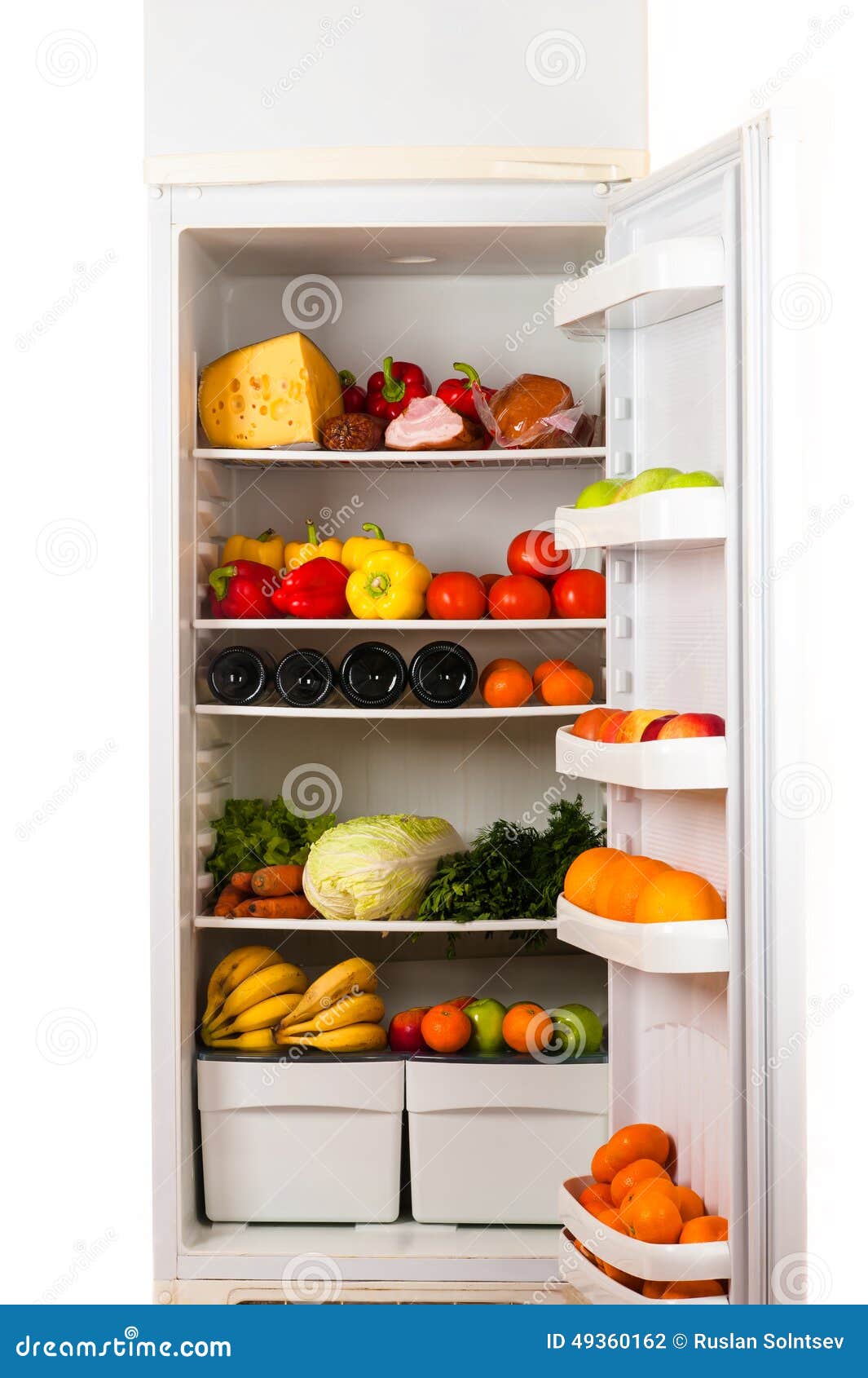 Fridge full of food stock photo. Image of ingredient - 49360162
