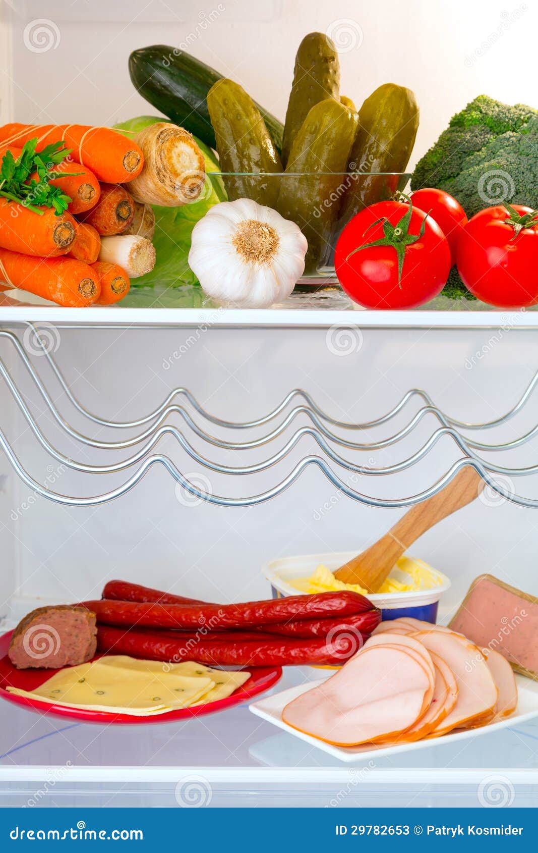 Fridge Full of Healthy Food Stock Image - Image of cheese, iceberg ...