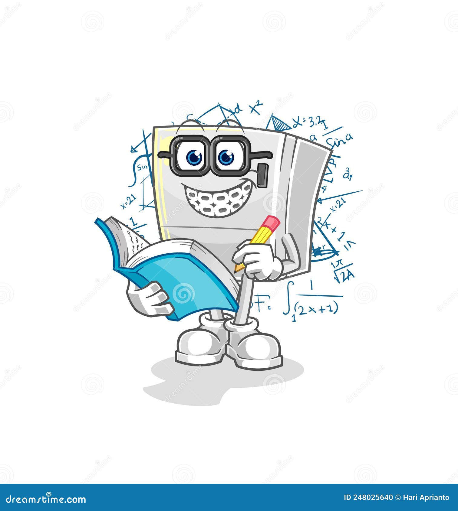 Fridge Geek Cartoon. Cartoon Mascot Vector Stock Vector - Illustration ...