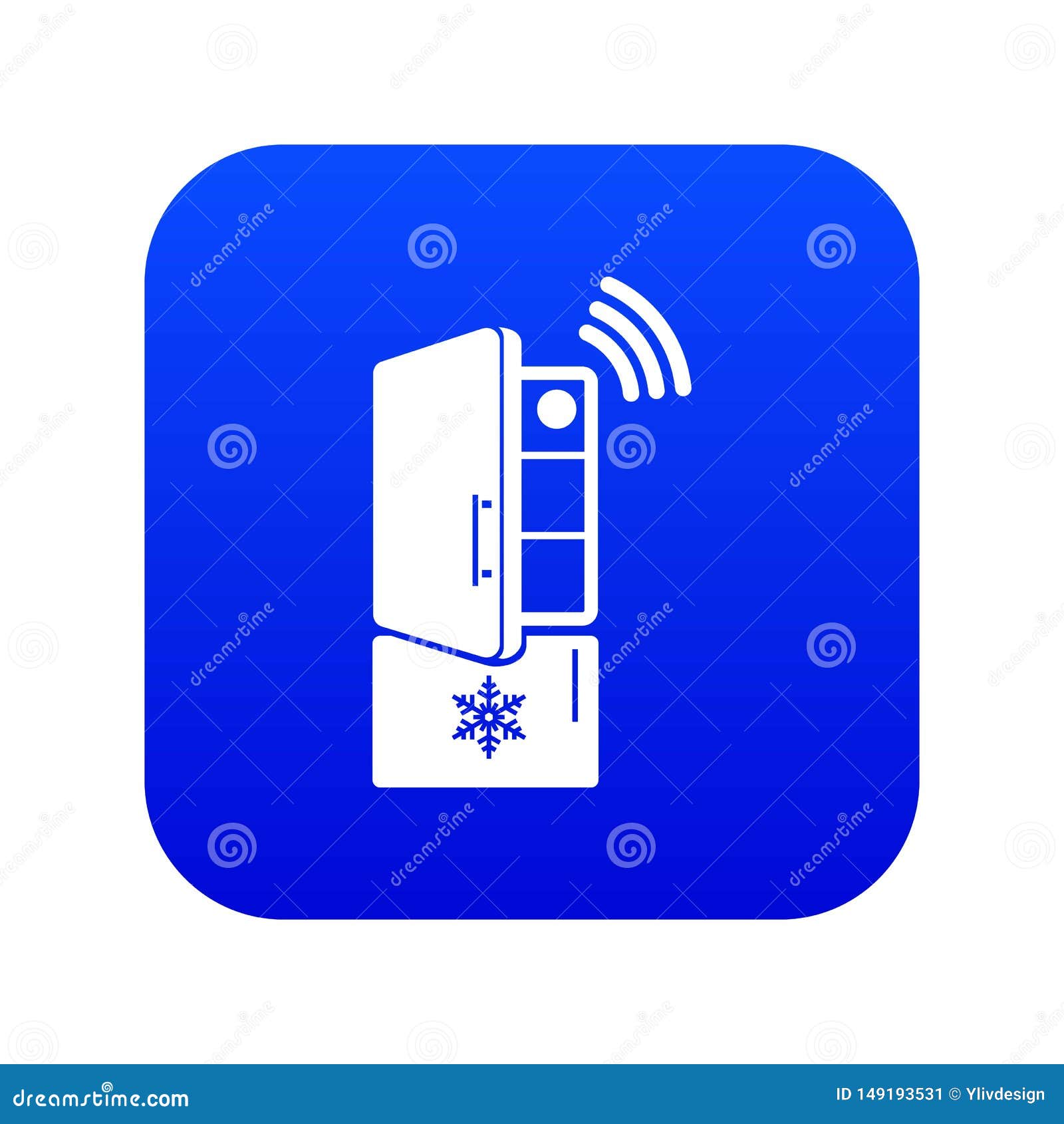 Fridge icon blue vector stock vector. Illustration of message - 149193531