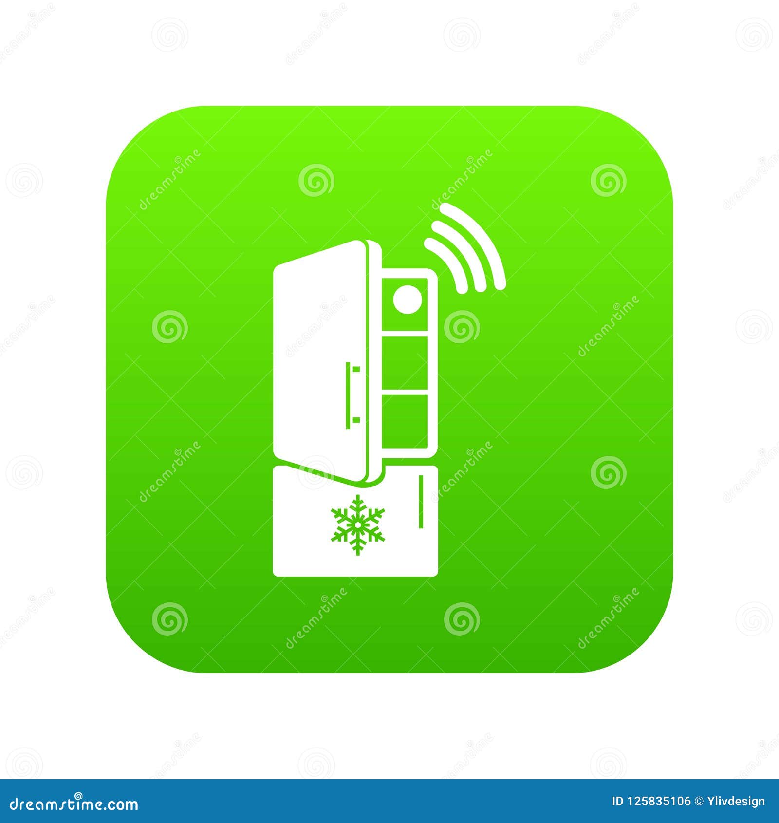 Fridge icon green stock illustration. Illustration of door - 125835106